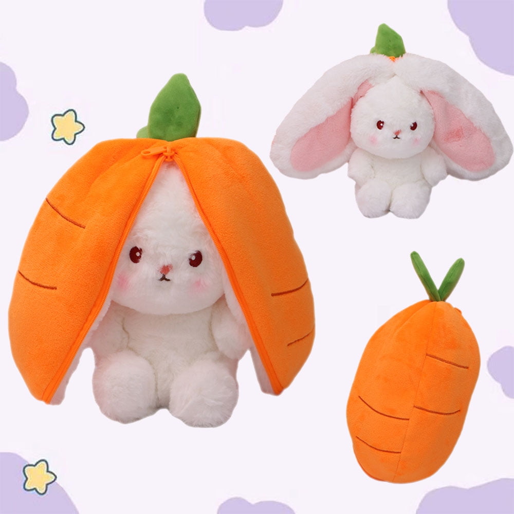 Joyivity Reversible Carrot Bunny Plush Toy, Carrot Rabbit Stuffed ...