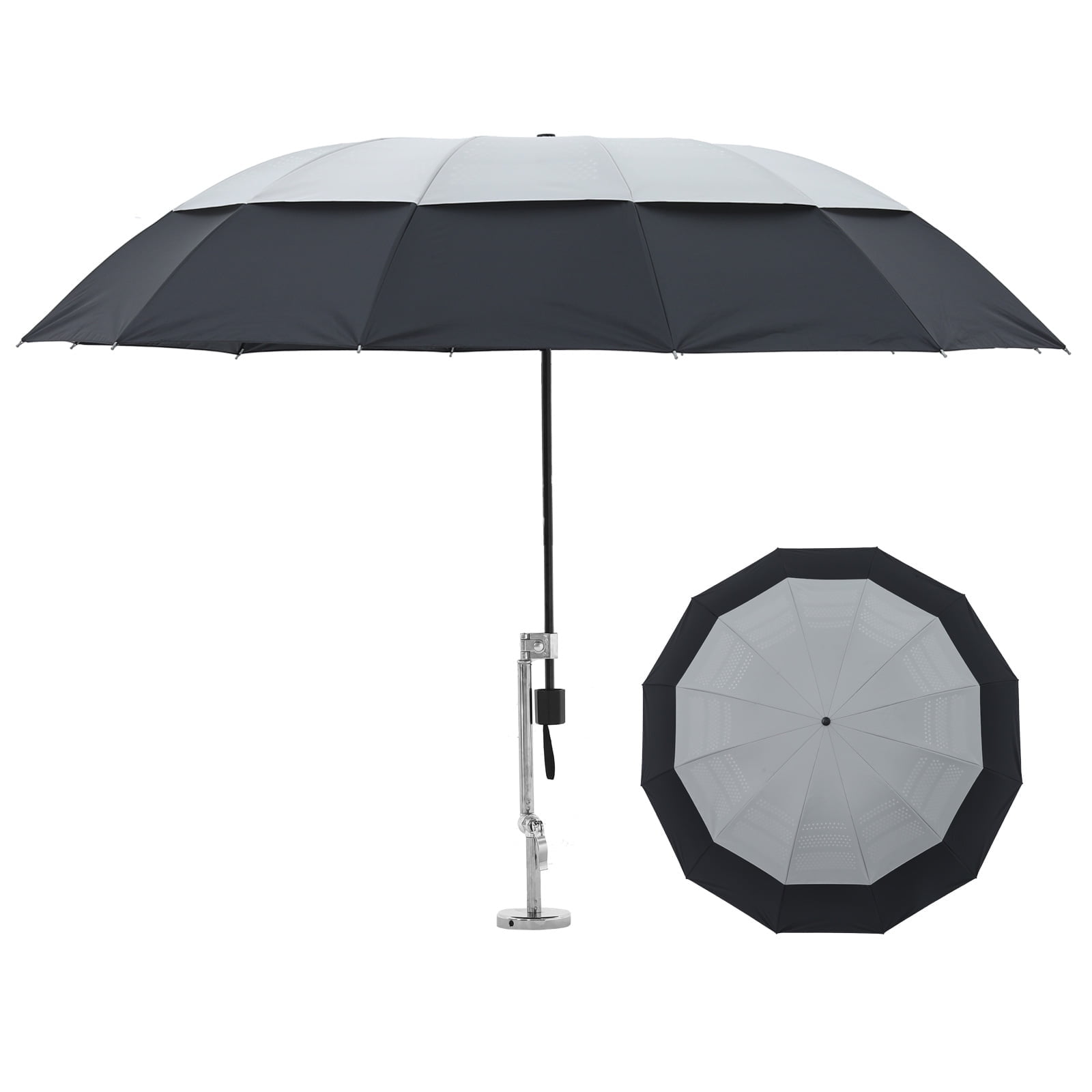 Joykiss Silver Magnetic Umbrella with Strong Magnetic Base, Windproof ...