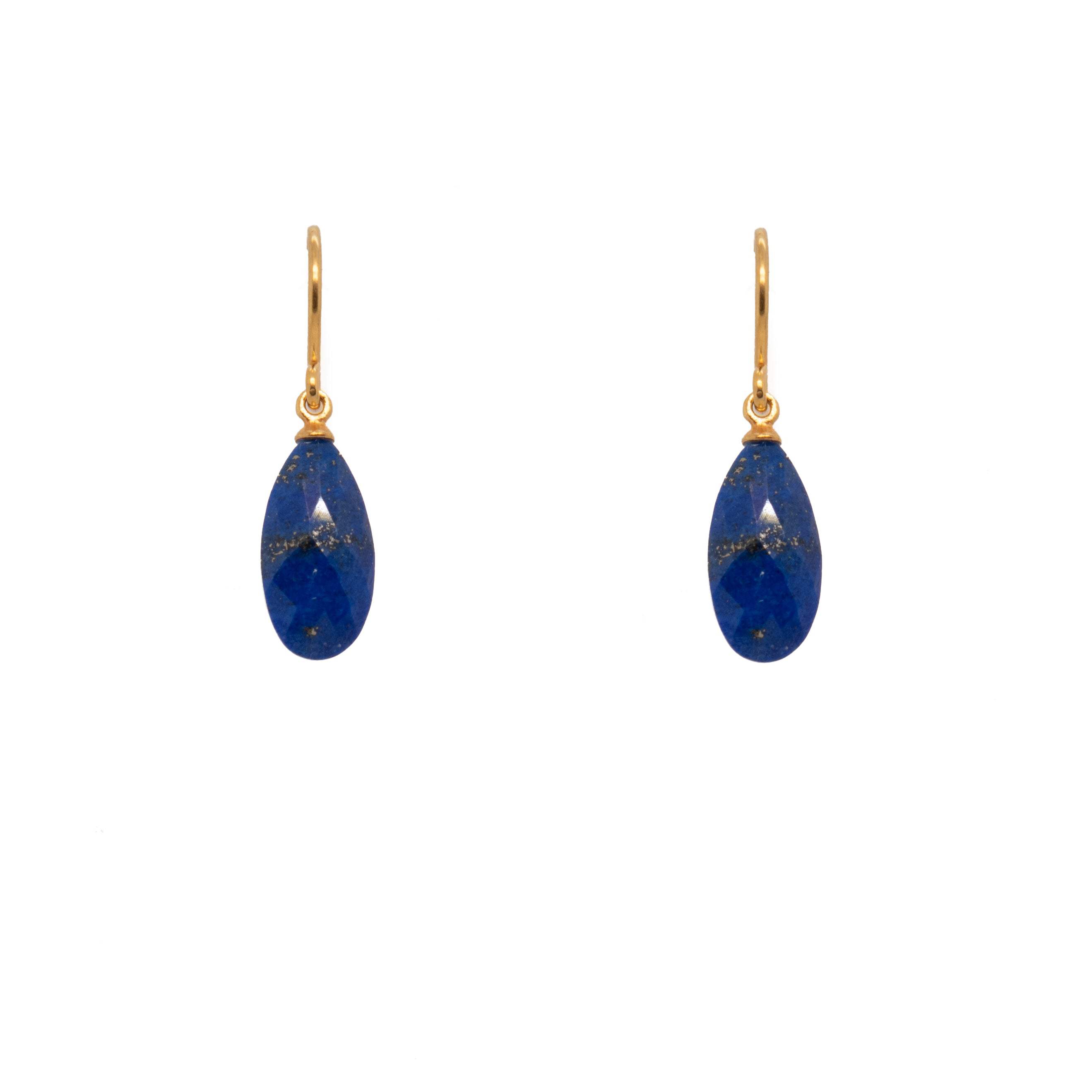 Joyla Women's Signature Wire Drop Earrings 24K Gold Vermeil Lapis ...