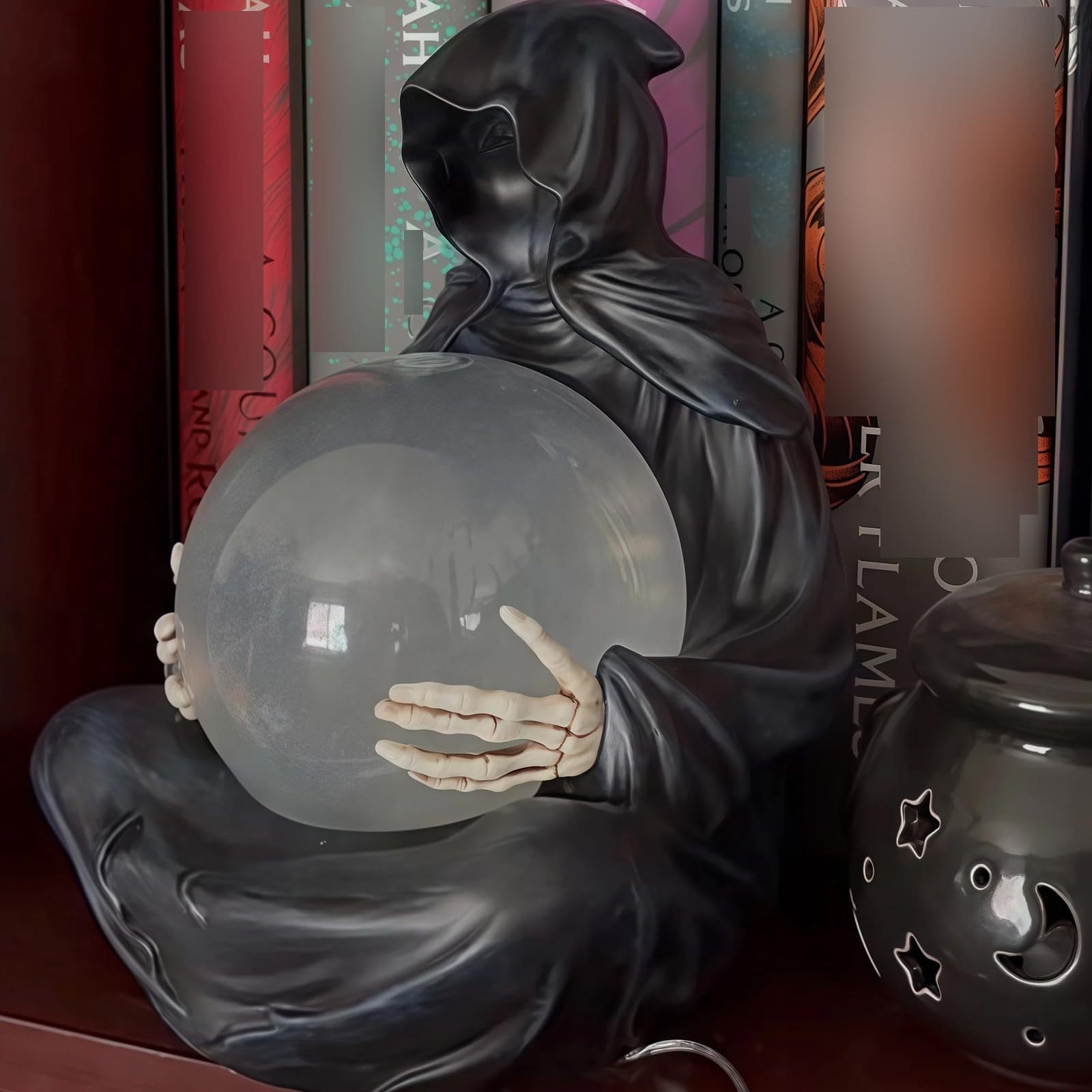 Grim Reaper Statue Suriel & Floating Bat Crystal Ball - Suriel ...