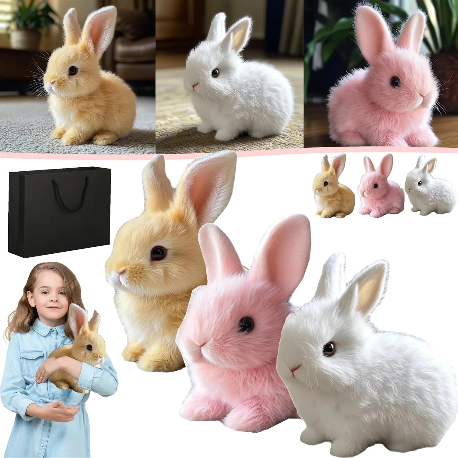 Joylulu, 2025 New Bunbi Realistic Bunny That Moves, Interactive ...