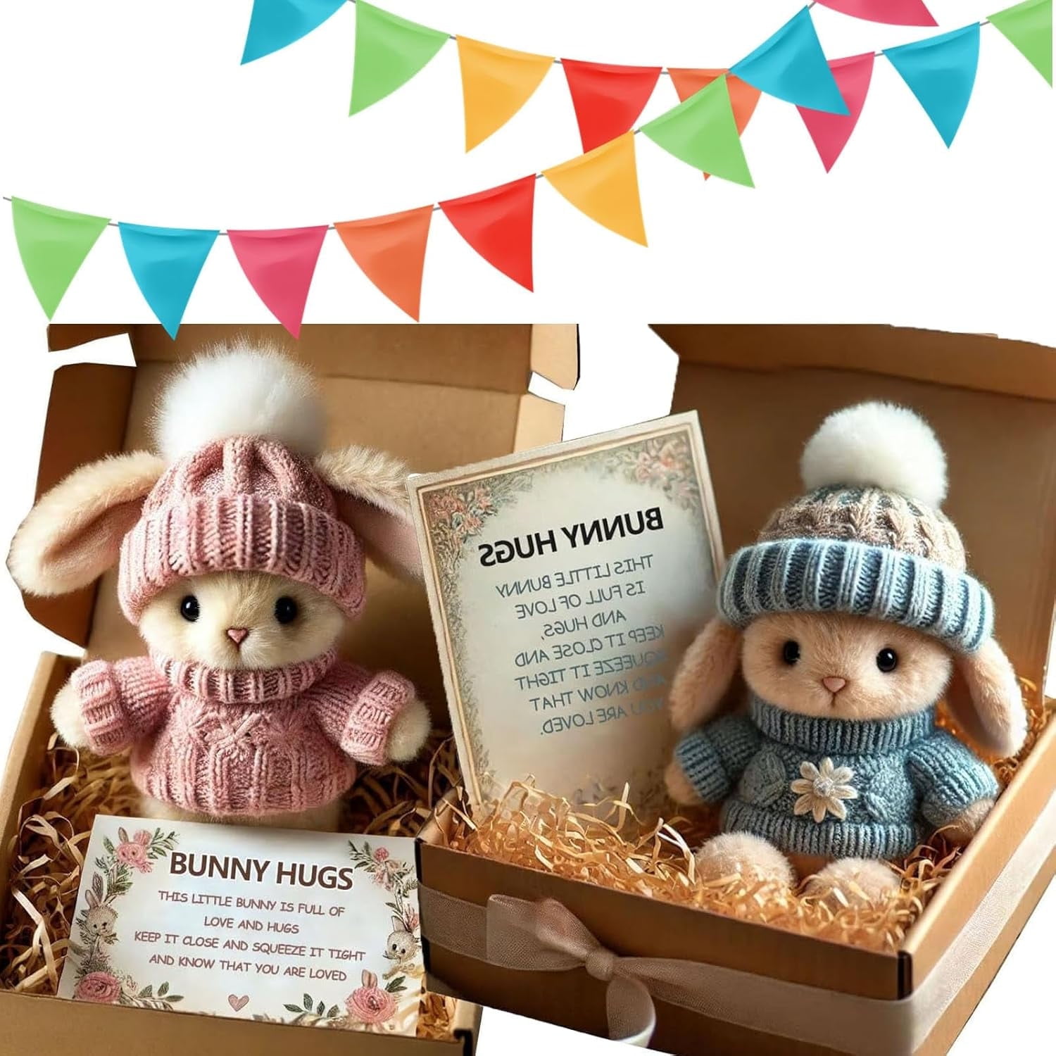 Joylulu Mini Bunny Hug Cute Easter Gift Handmade Emotional Support ...