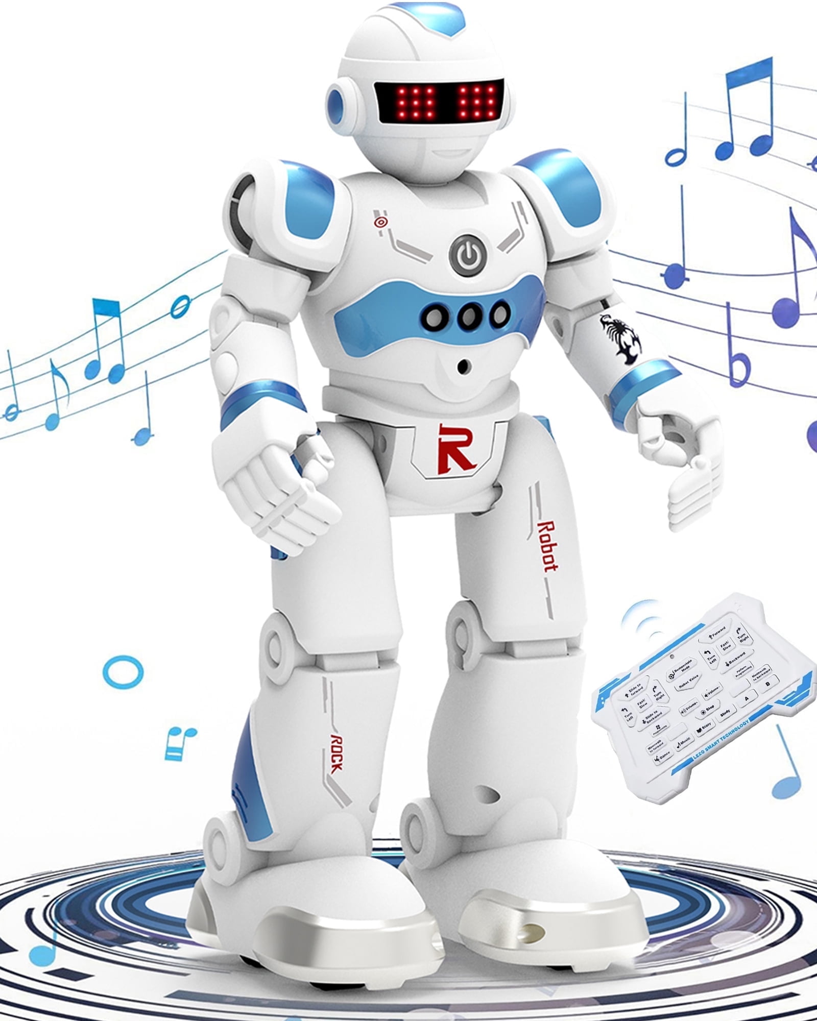 Joylulu RC Robot Toys for Kids, Gesture Sensing Programmable Interactive Smart Robot for Age 3 4 ...