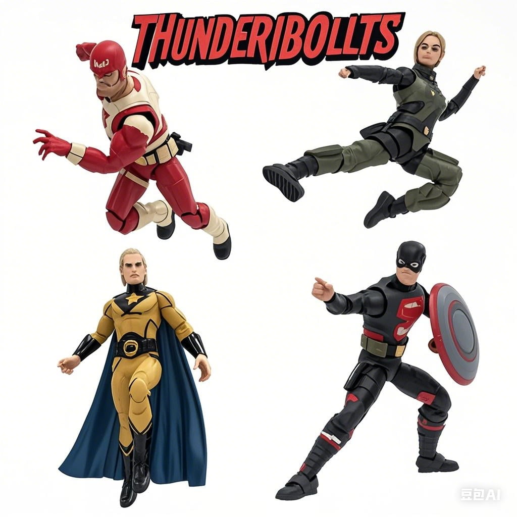 Joylulu Thunderbolts 4-Pack Action Figure Set, 5.9" Unified Strike ...