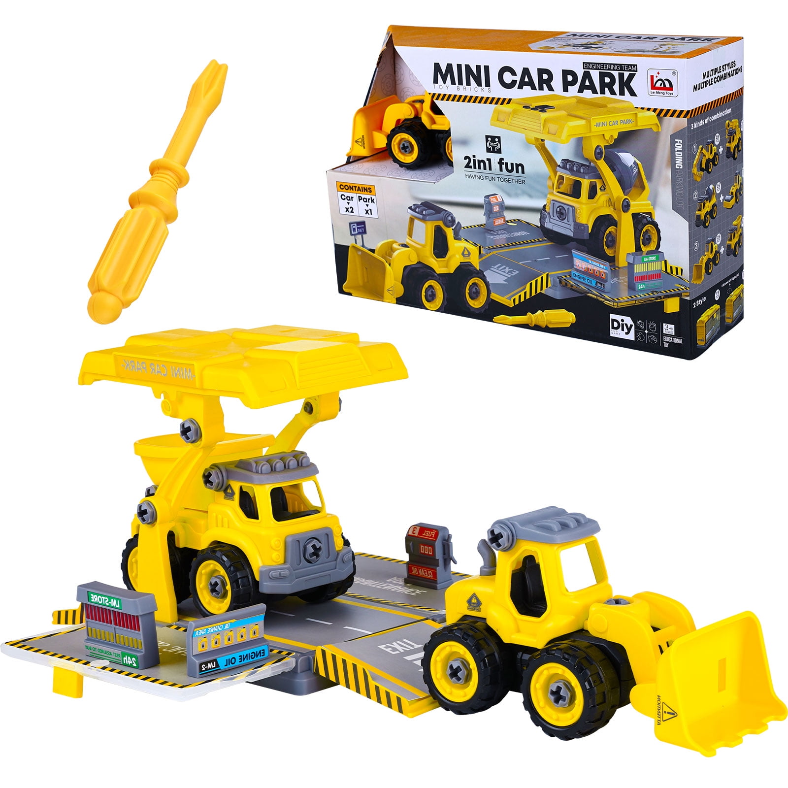 Joyoldelf Construction Truck Toys for Boys, Bulldozer & Dump Truck ...
