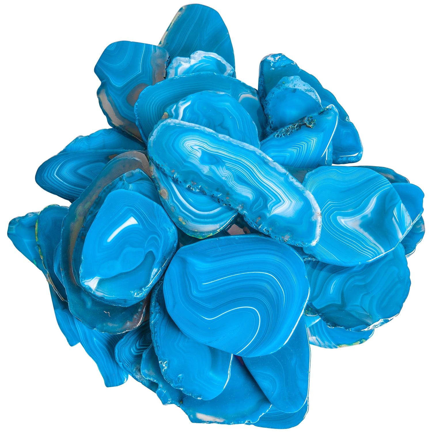 Joyouann Blue Agate Light Table Slices,Large Size,approx. 3-4inch ...