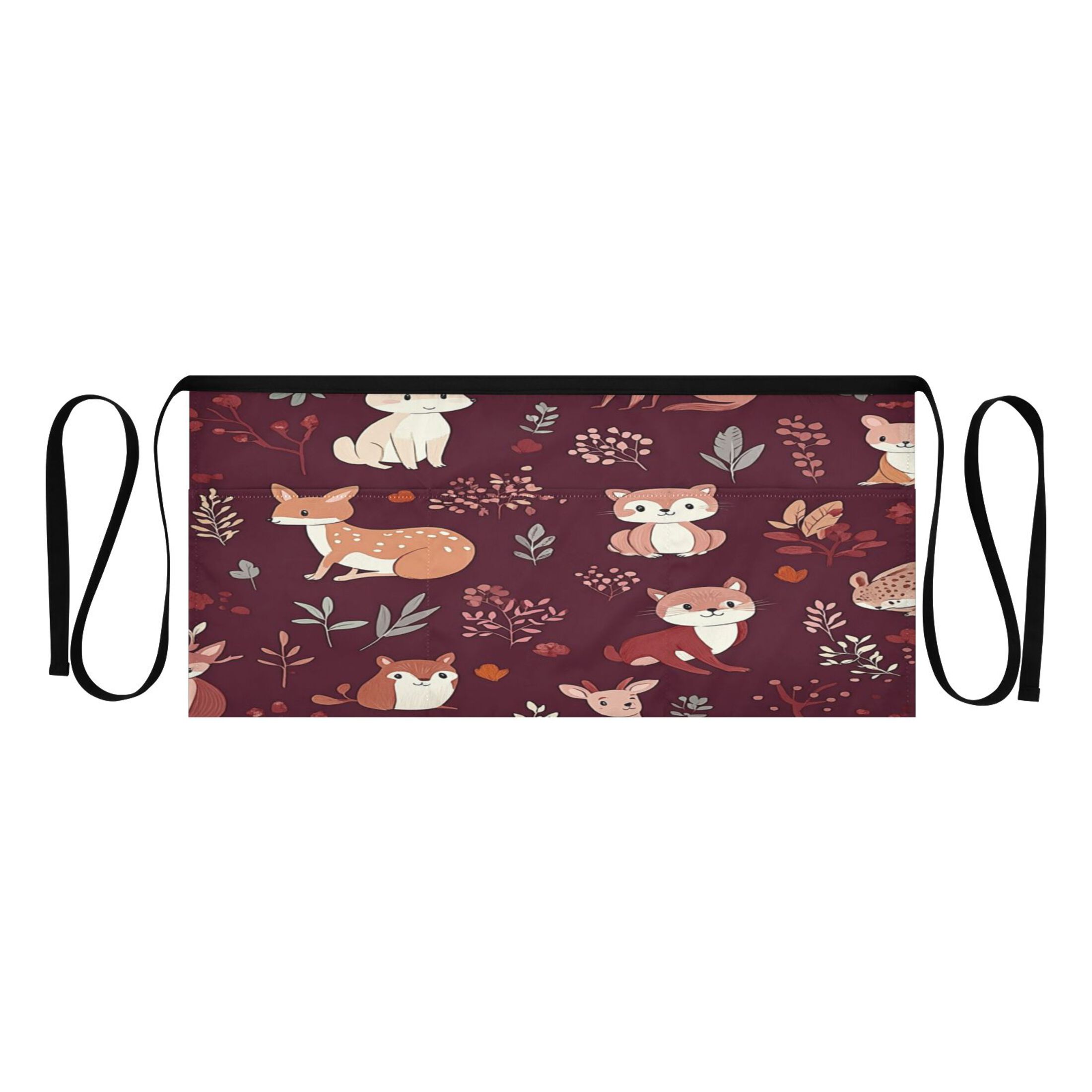 Joyous Forest Animals Adult short apron with 3 separate pockets Unisex Waiter's Apron for ...