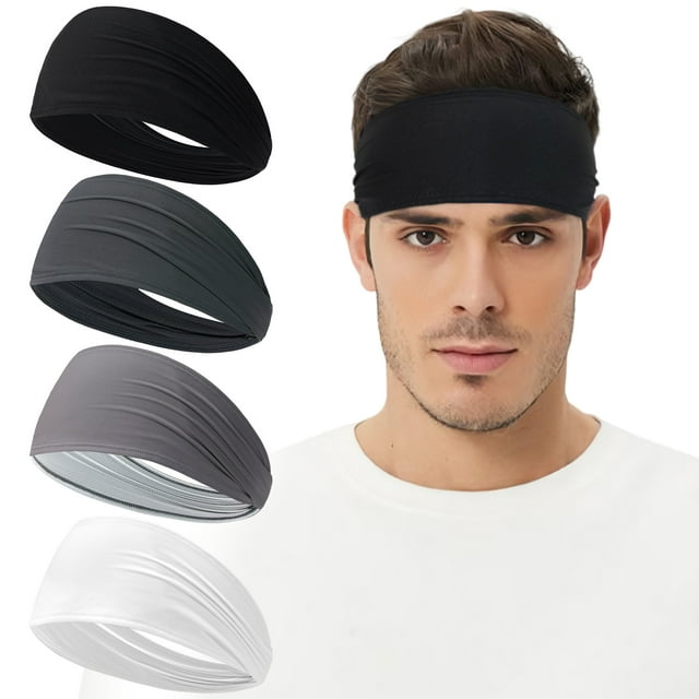 Joyoyo Sports Headbands for Men, 4 Pack Mens Sweat Bands Workout ...