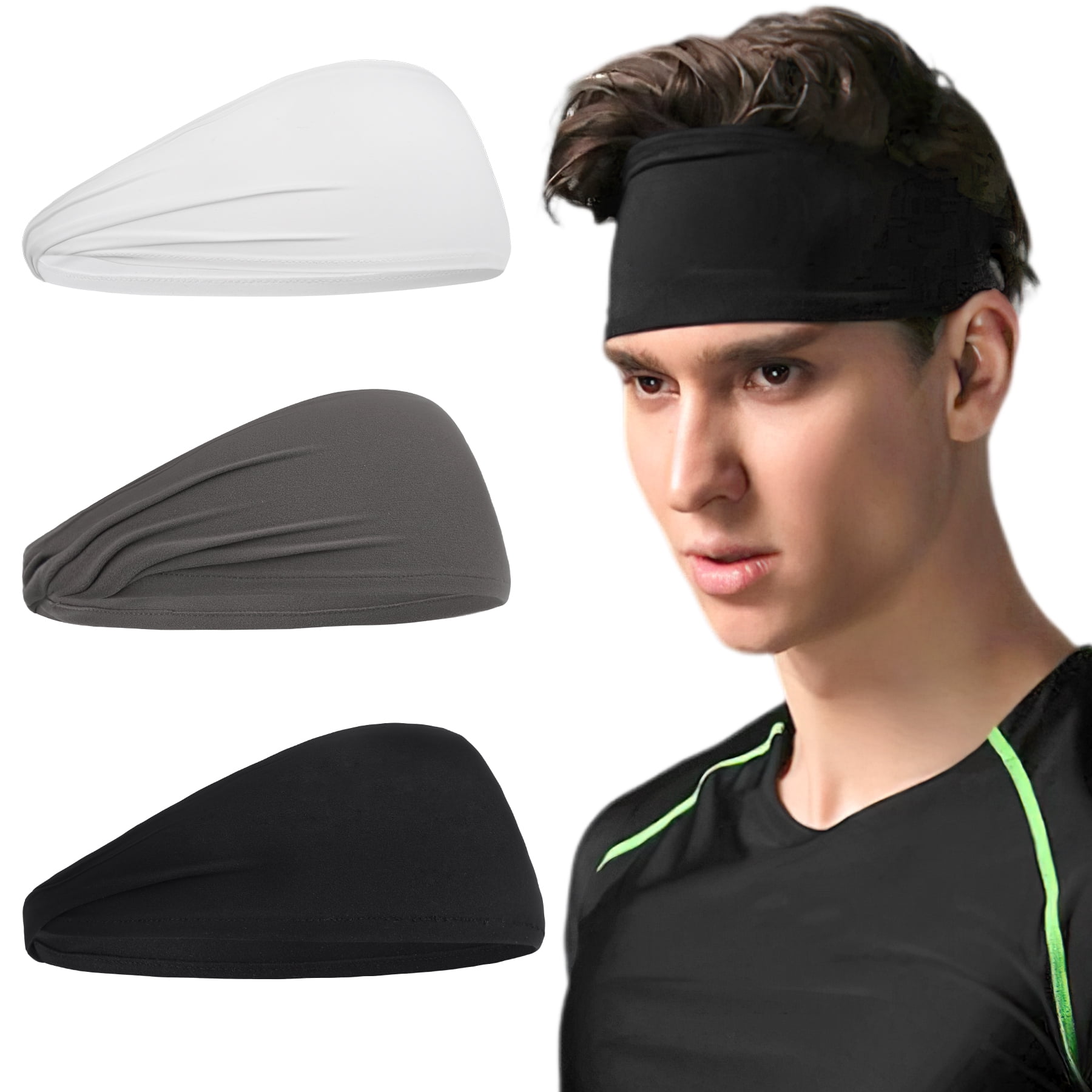 Joyoyo Moisture Wicking Sports Sweatbands, Breathable Nylon Spandex, 3 ...