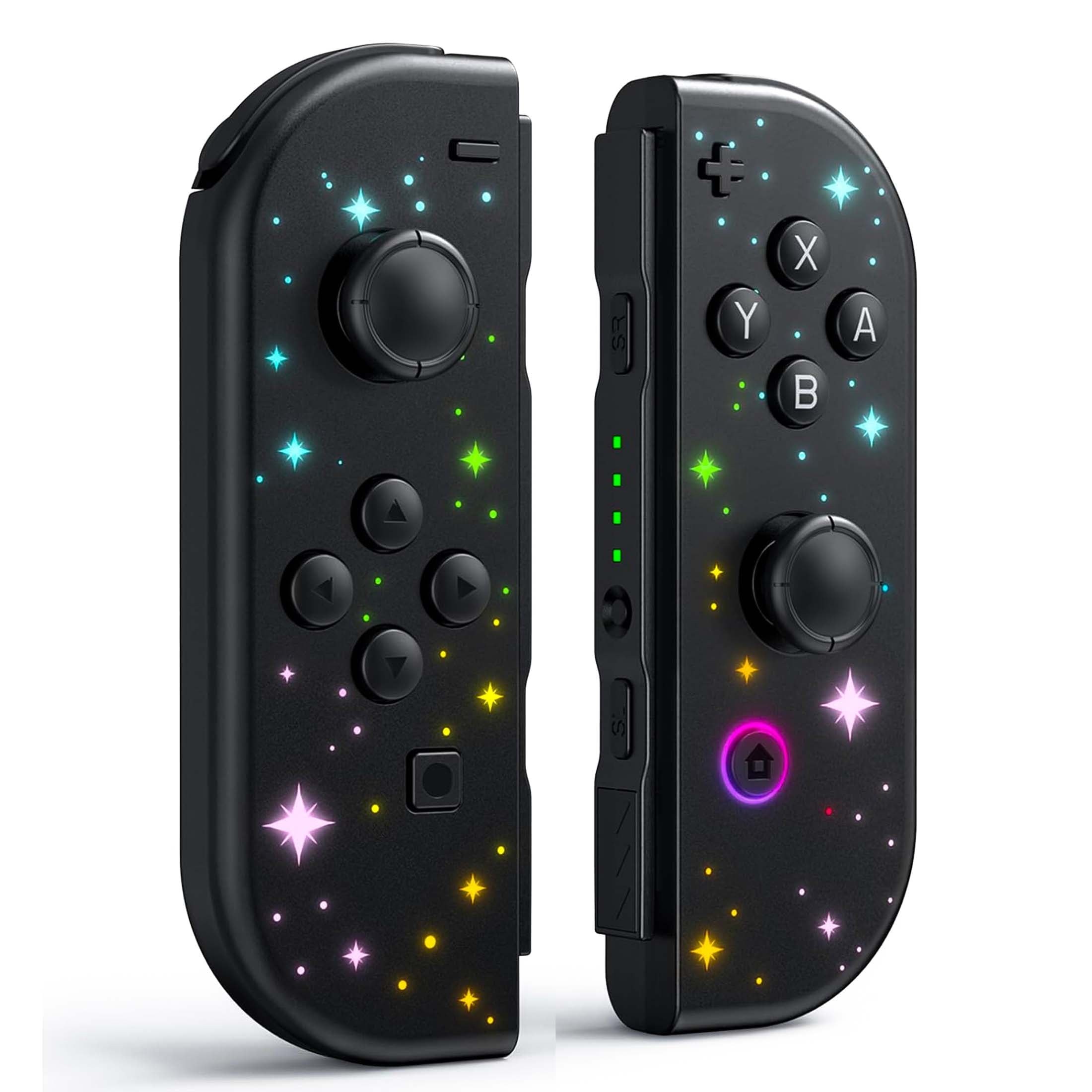 Wireless Game Controller for Nintendo Switch Controller Replacement(L/R)-Support RGB Lighting ...
