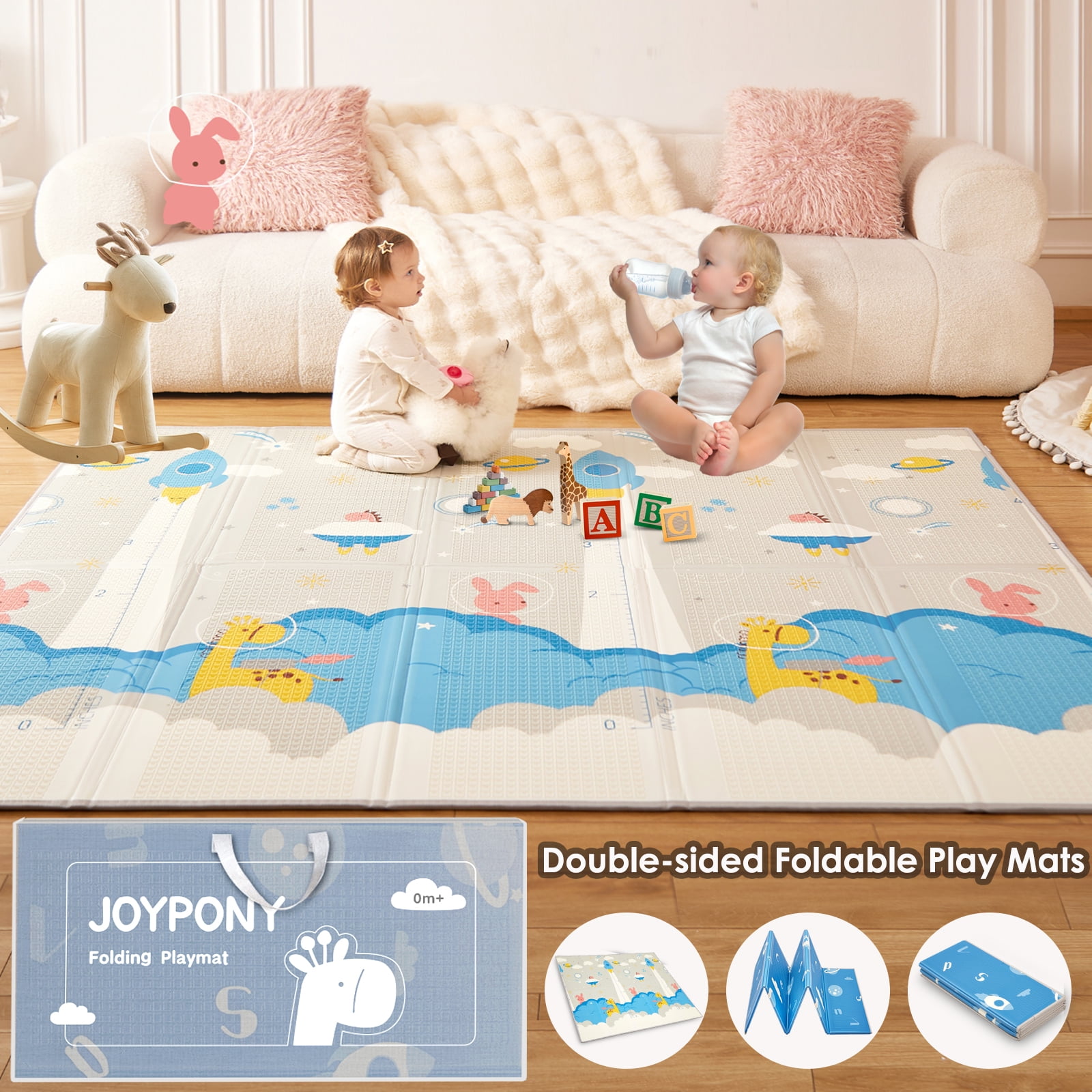 Joypony 59 x 71 inch Baby Play Mat, Foldable Play Mats for Babies and ...