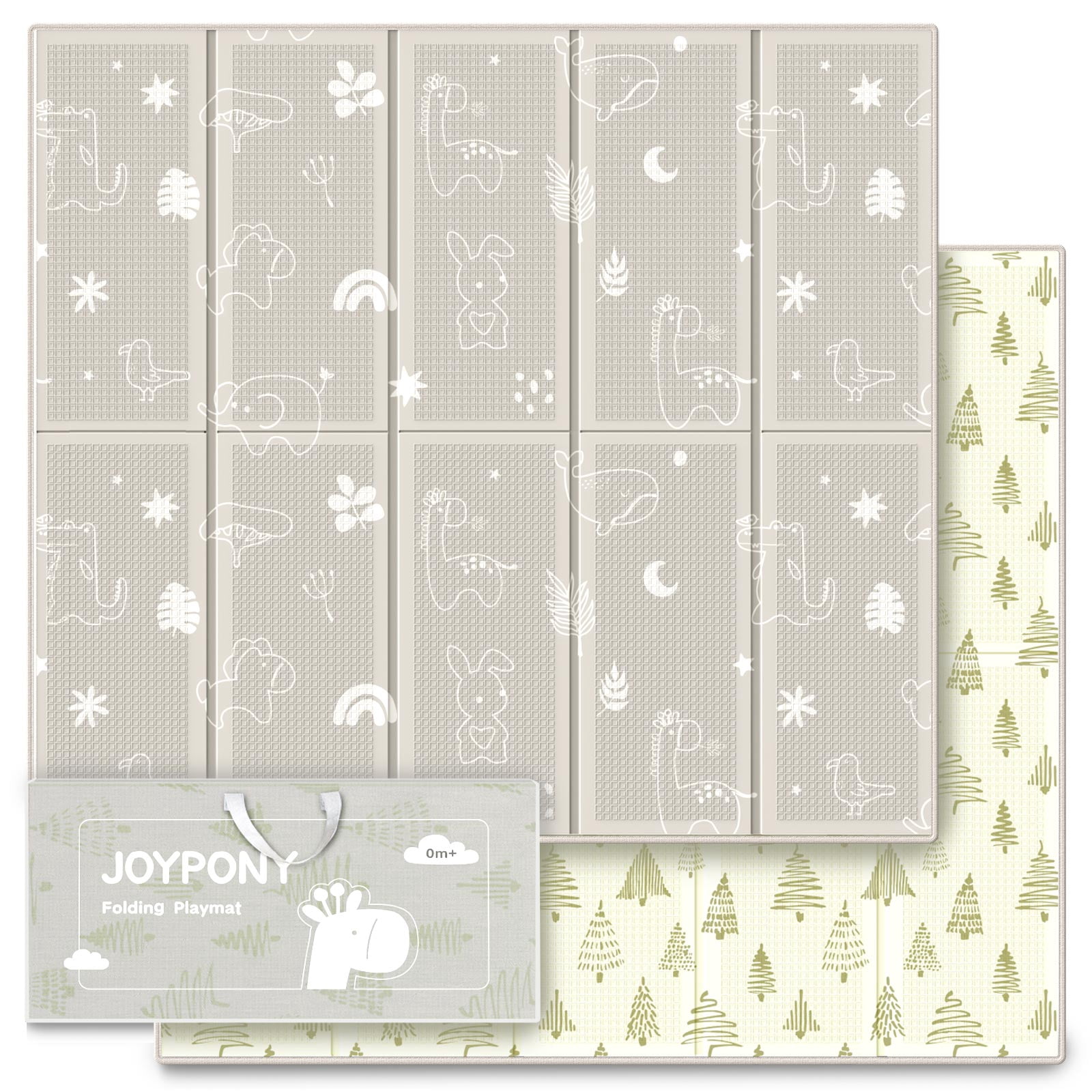 Joypony Baby Play Mat, 59x71" Double-Sided Forest Foldable Playmat for ...