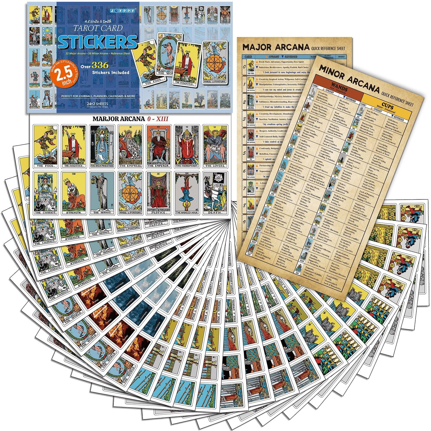 Joyppy Tarot Journal Stickers - 2.5" x 1.4" - 4 Sets Tarot Card ...
