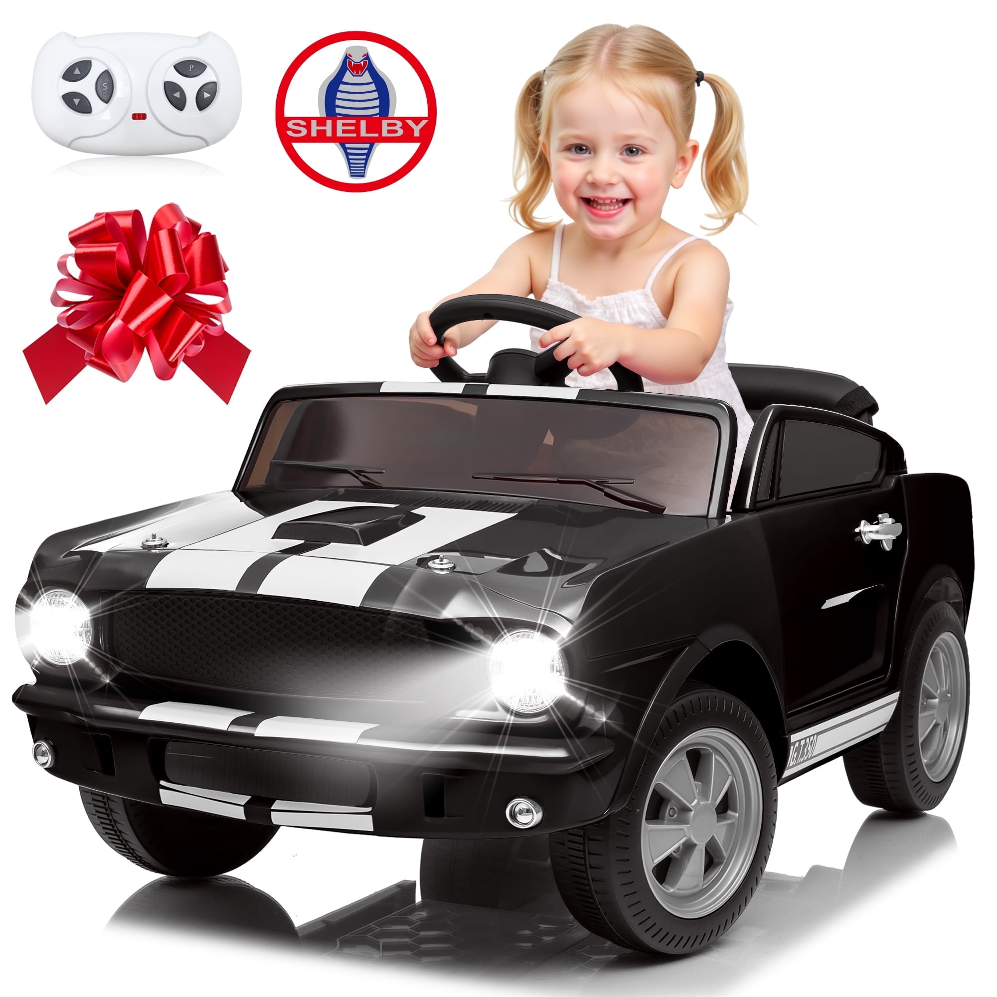 JOYRACER 12V Electric Ride-On Car for Kids, Shelby GT350, Remote ...