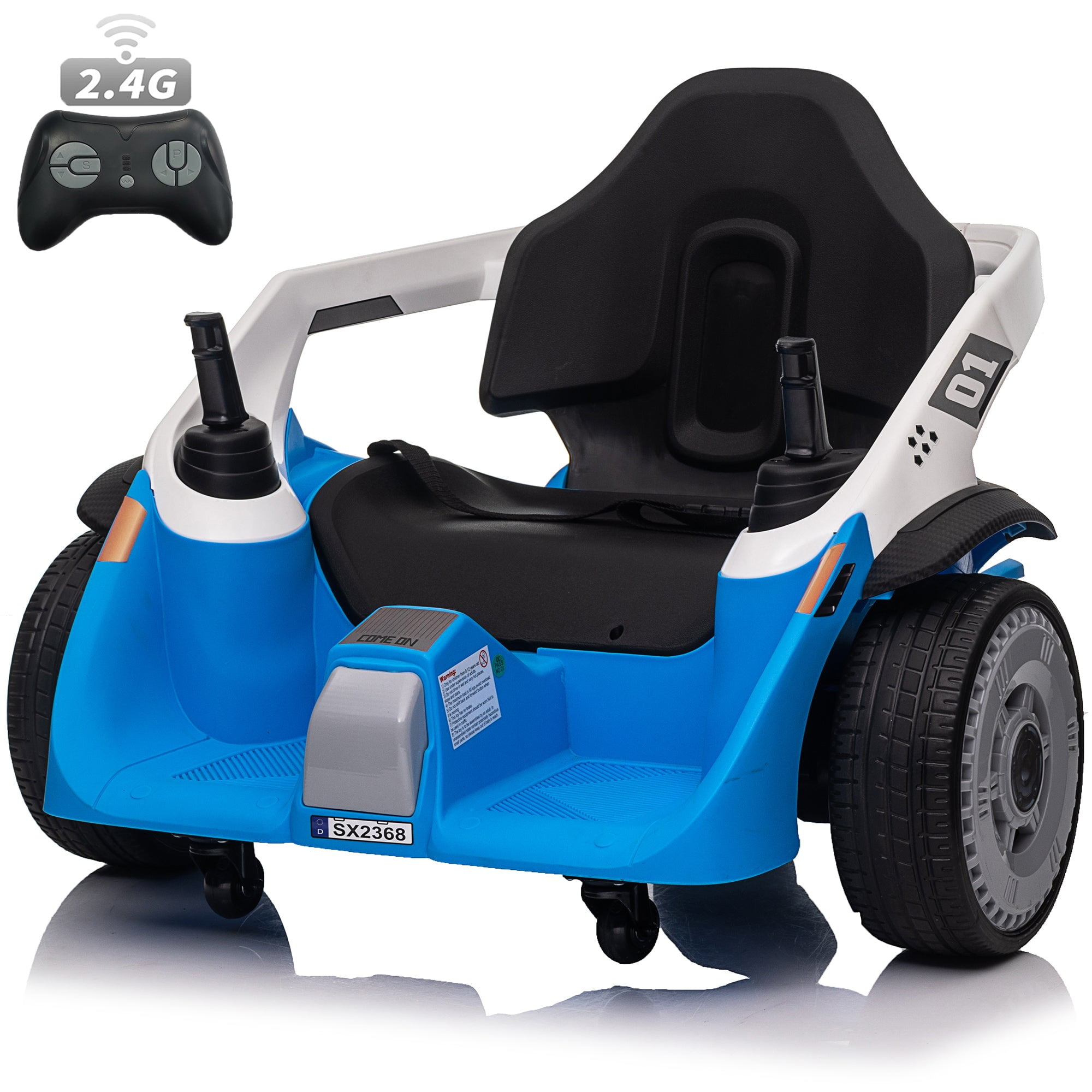 Joyracer 12V Kids Rideable RC Electric Buggy, 3 Speeds, Bluetooth Music ...