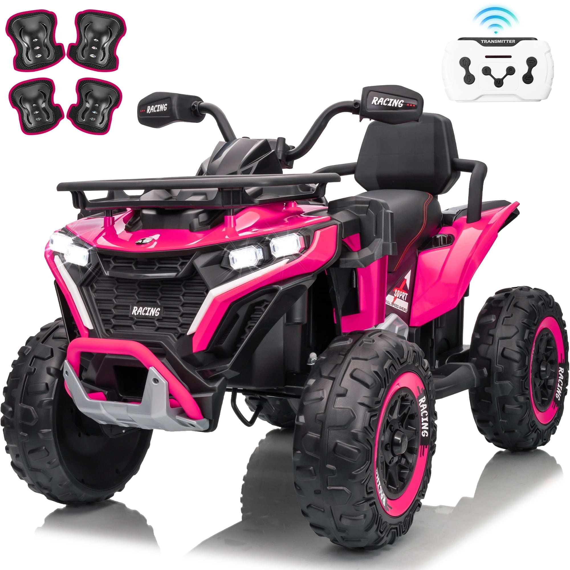 Joyracer 24 Volt Ride on ATV for Kids, 4WD 4 Wheeler Electric Car with ...