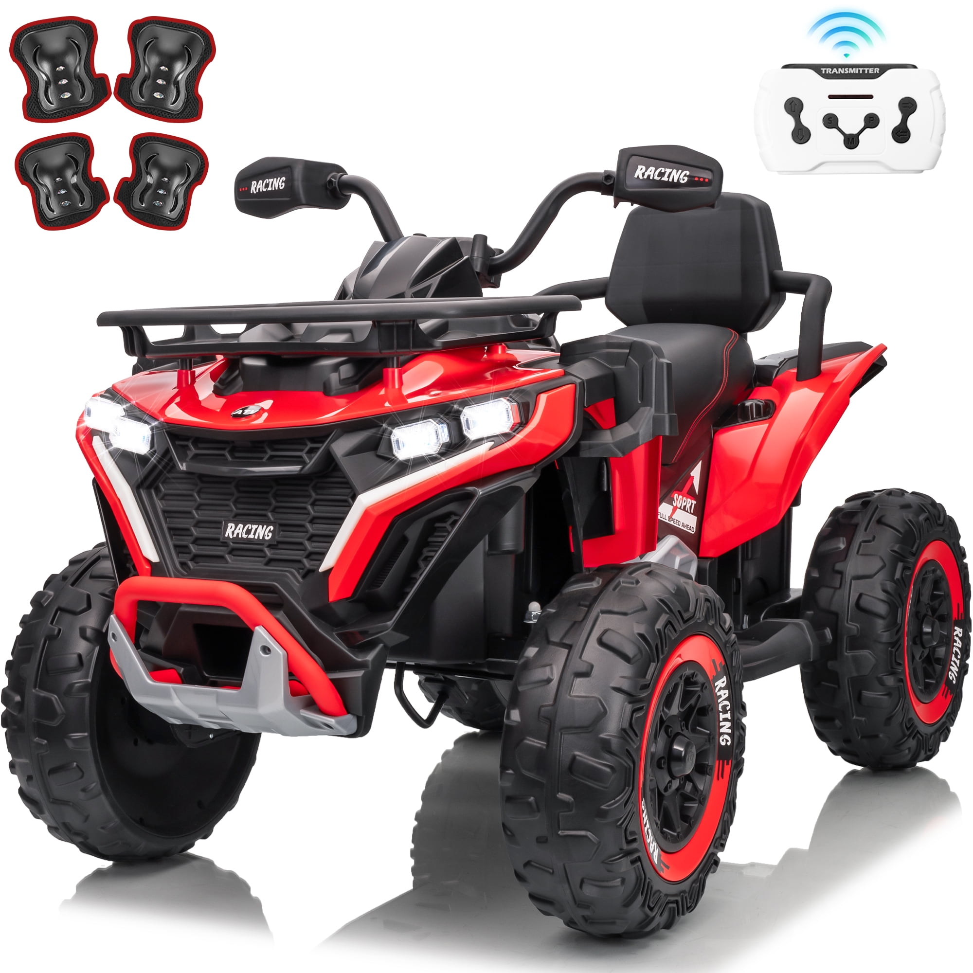 Joyracer 24 Volt Ride on ATV for Kids, 4WD 4 Wheeler Electric Car with ...