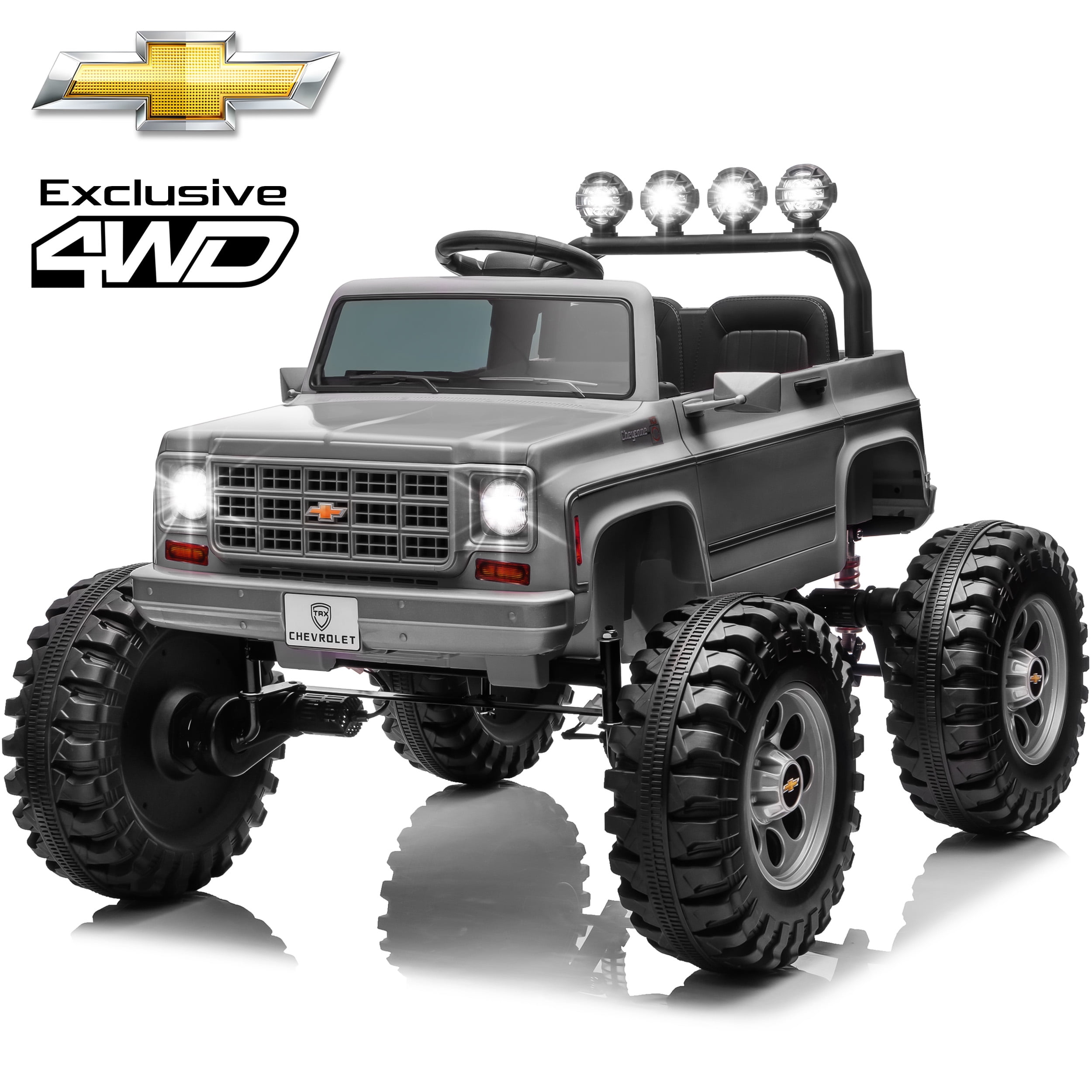 Chevrolet Cheyenne 4WD 24 Volt Ride on Toys for Kids, Joyracer Ride on ...