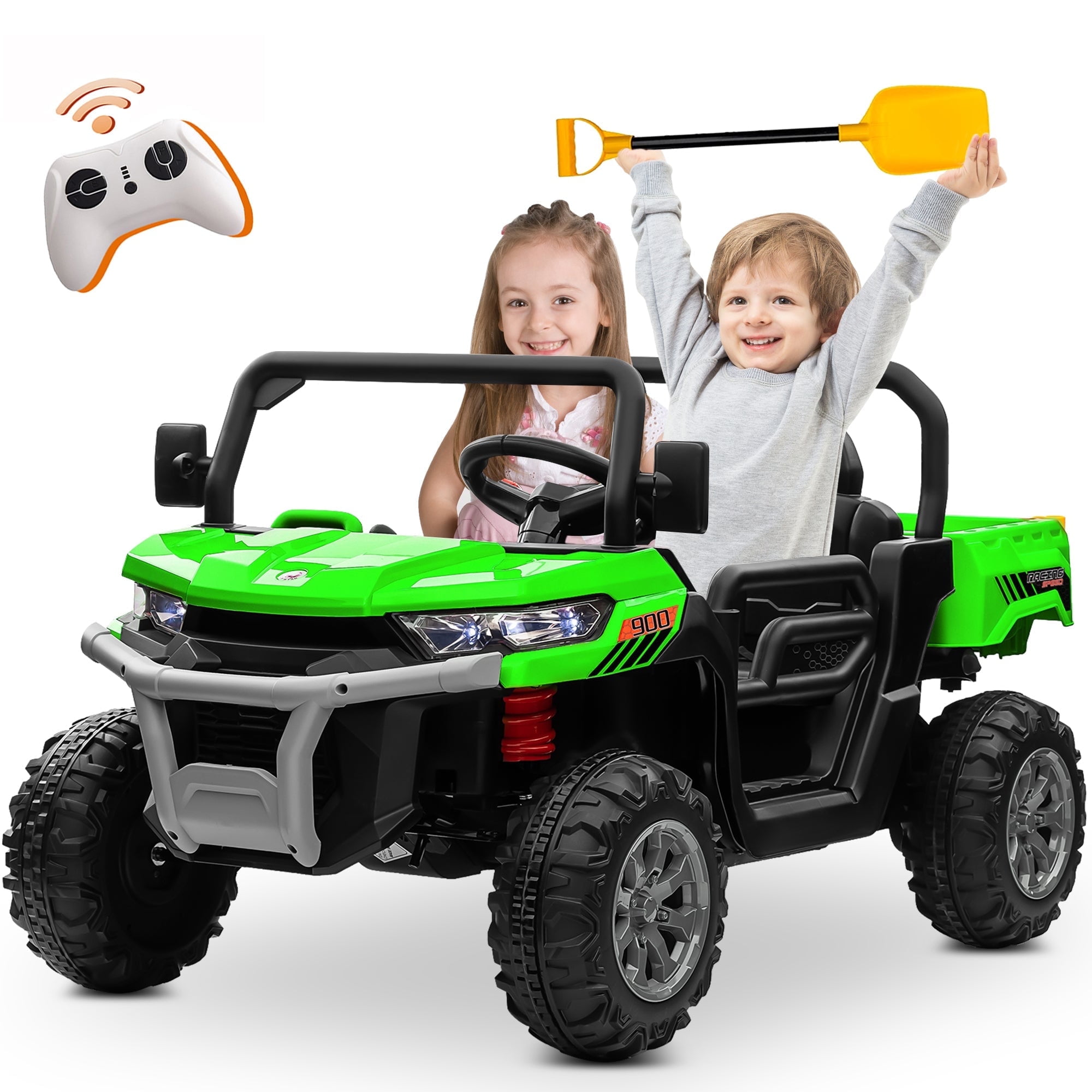 Joyracer 24 Volt Ride on Toys with Remote Control, 4WD 2-Seater Battery ...