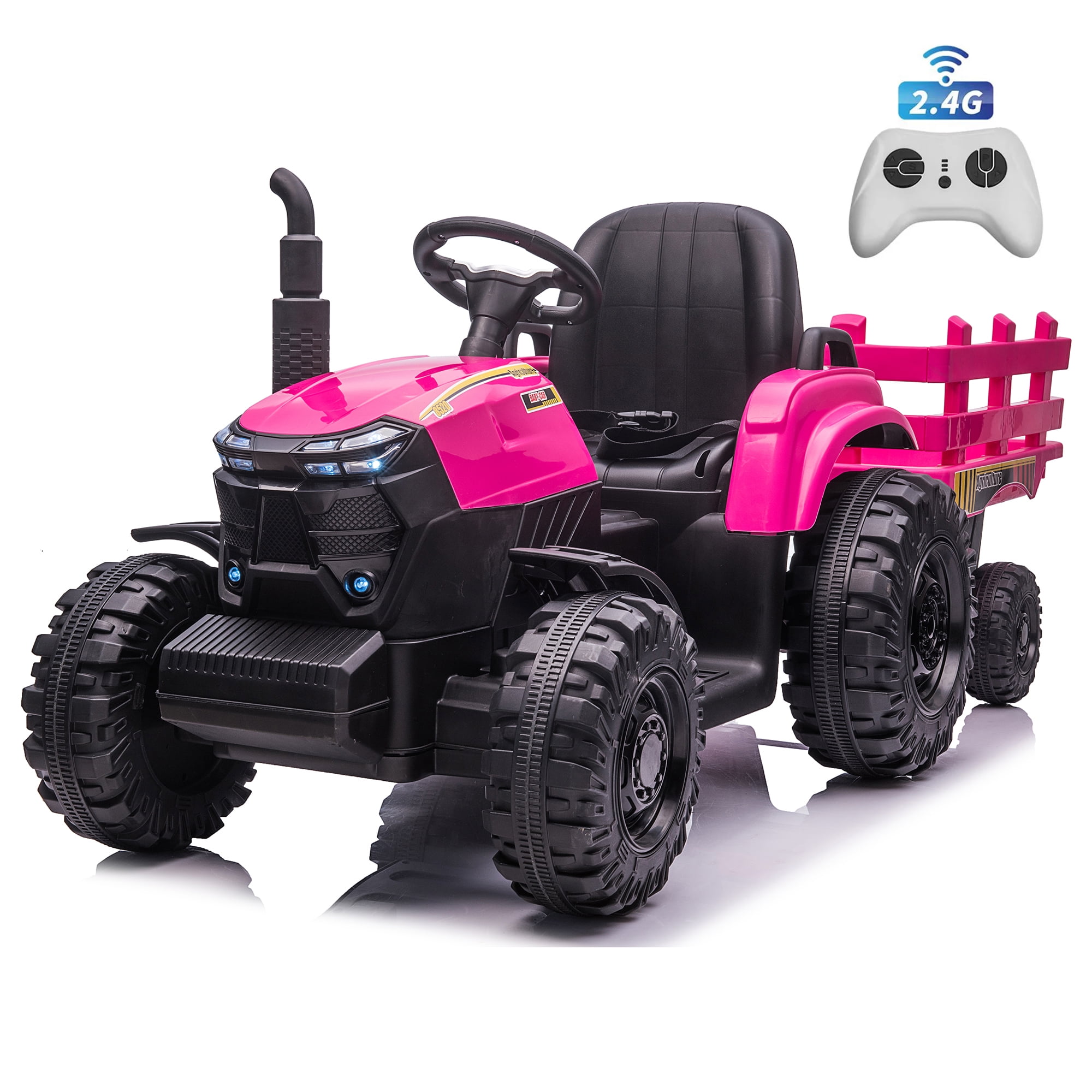 Joyracer 24 Volt Ride on Toys Tractor with Remote Control 400W Motor ...