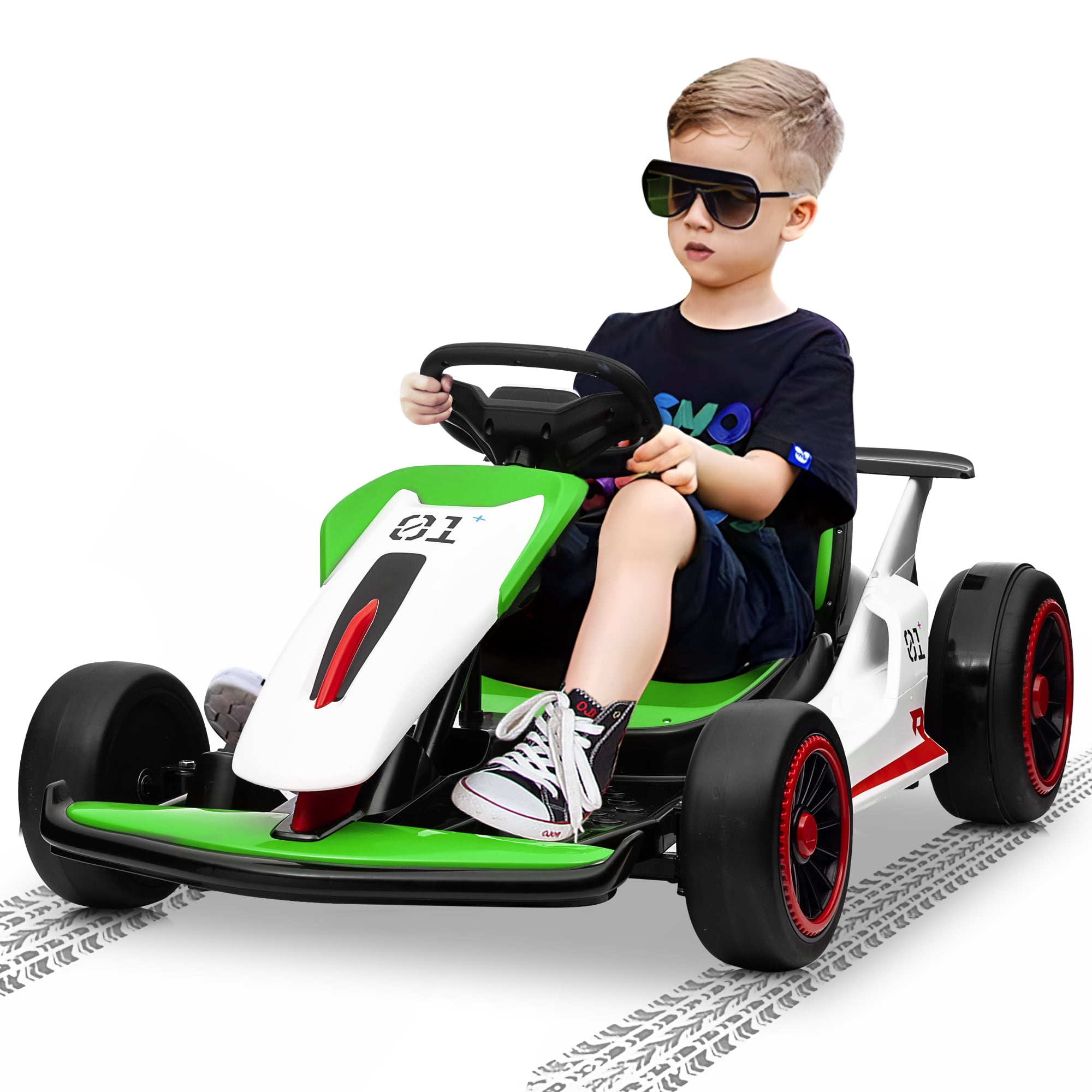 Joyracer 24V Go Kart for Kids, Battery Powered, High-Low Speed, 360 ...