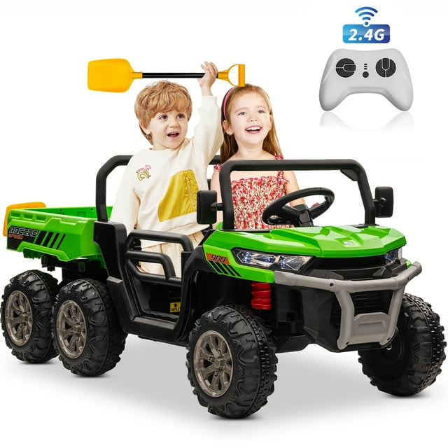 Joyracer 24V Kids Ride on Tractor with Parental Remote Control, LED ...