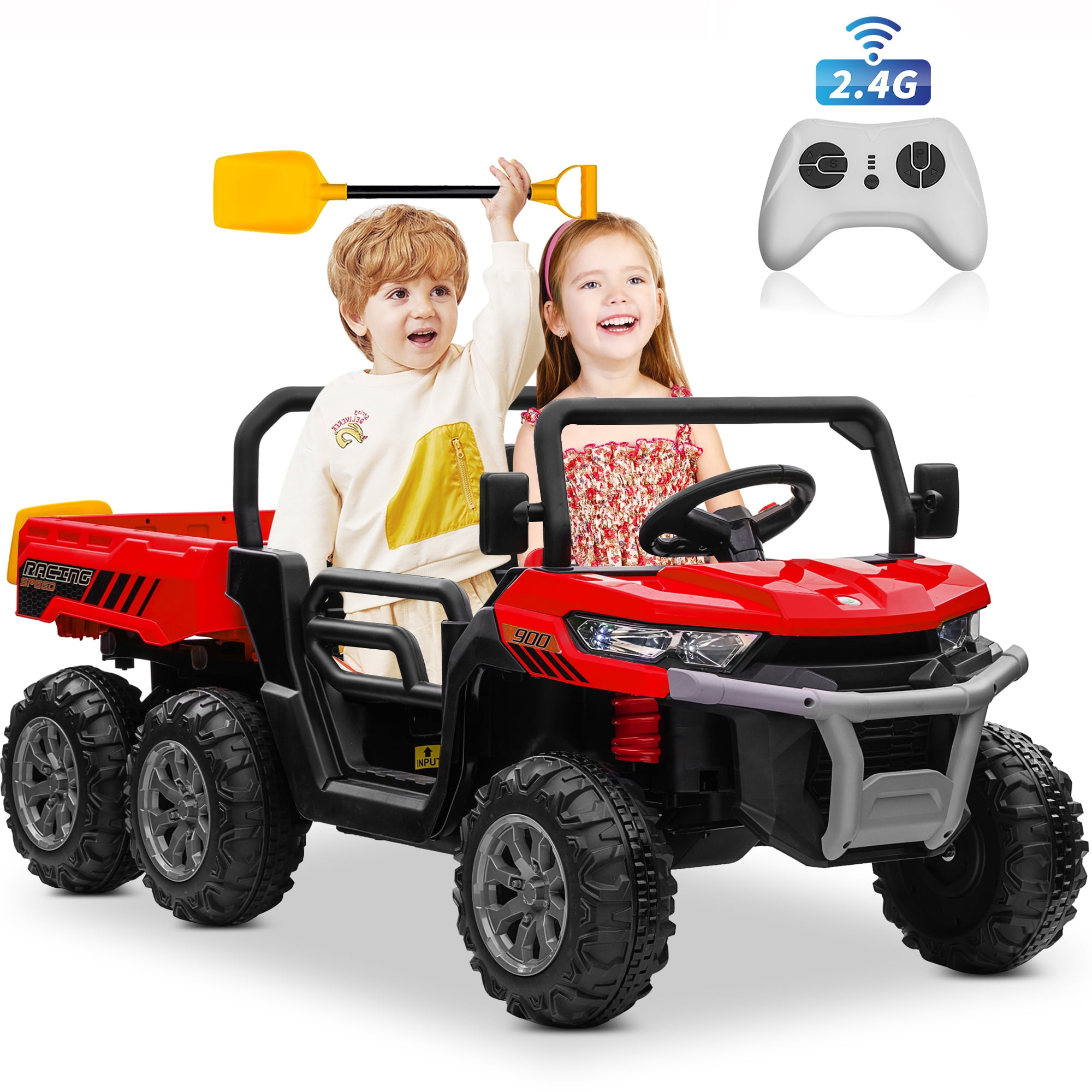 Joyracer Kids Ride-On Tractor Car, 24V, 4WD, Battery Powered, 3 Speeds ...