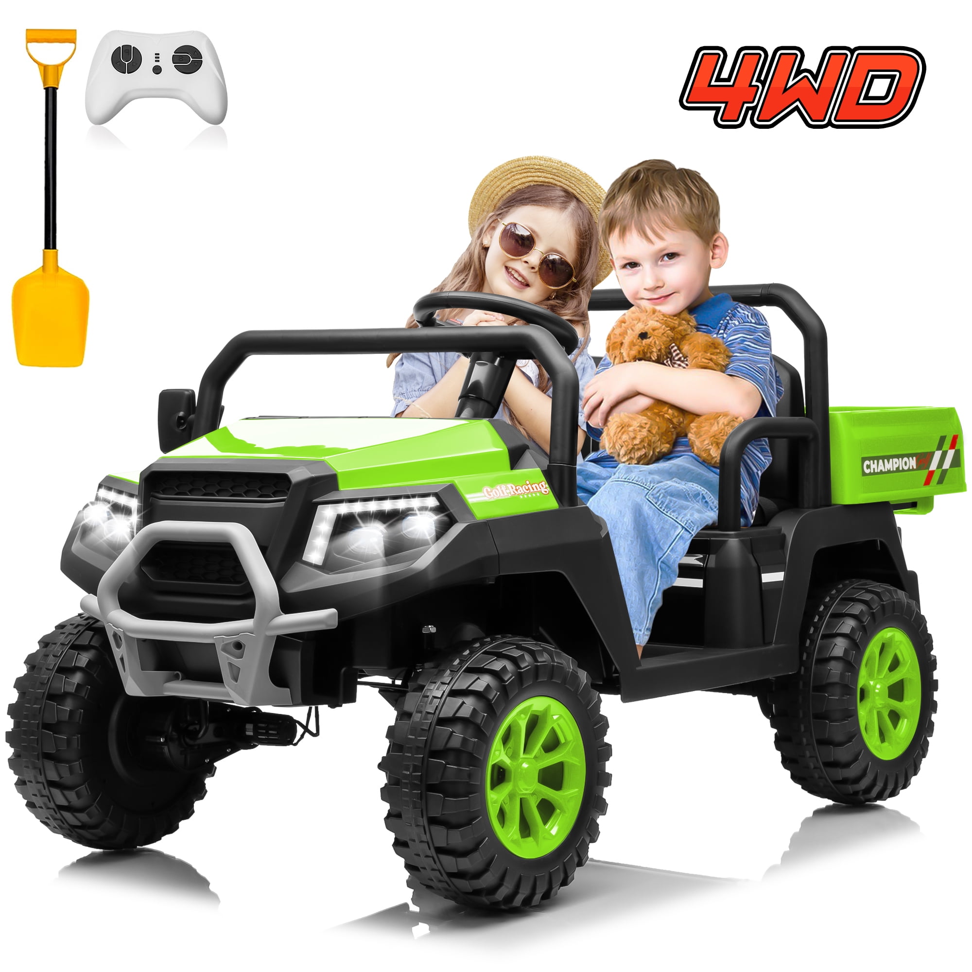 Joyracer 24V Ride on Toys 4WD 2 Seater Ride on Car Truck with Remote ...