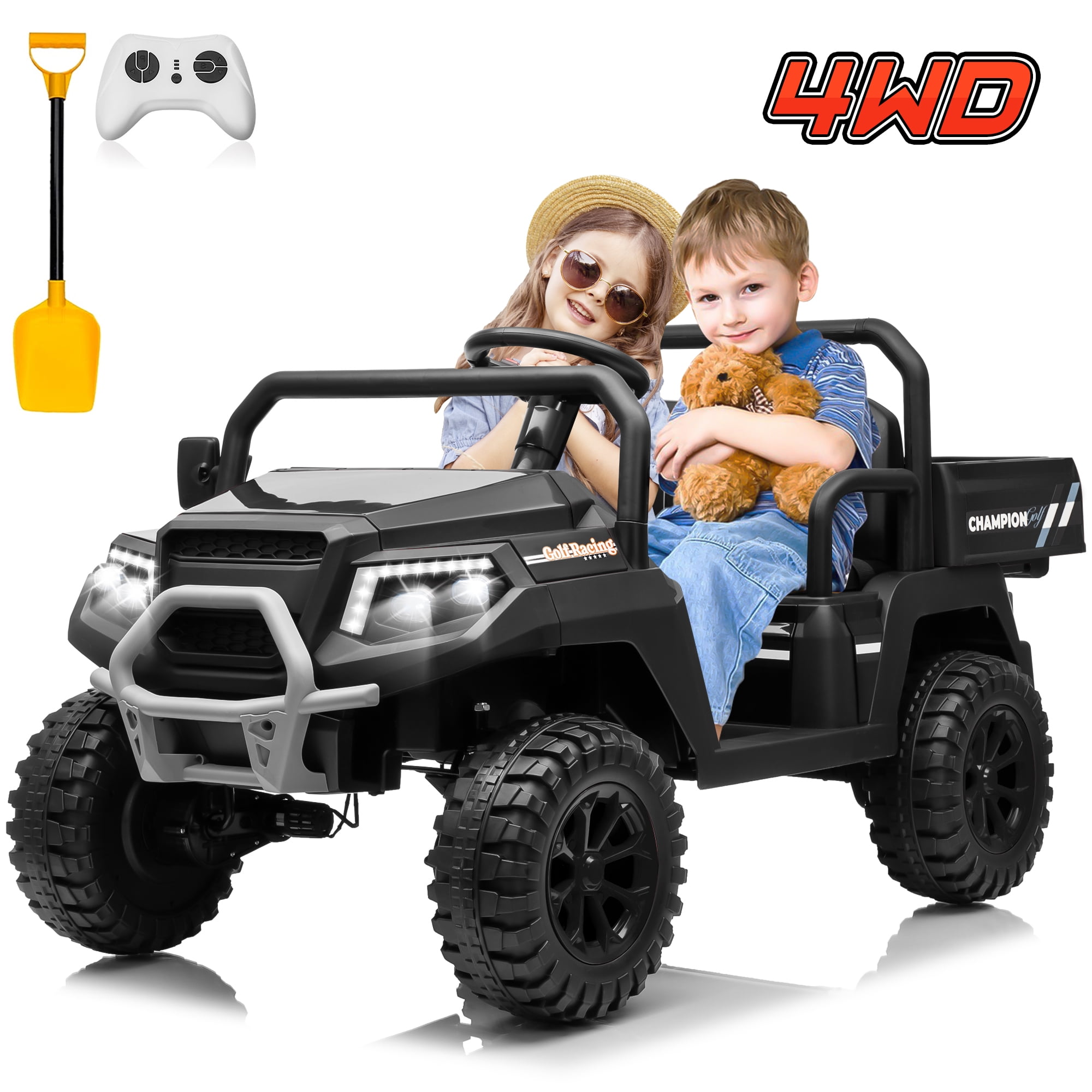 Joyracer 24V Ride on Toys 4WD 2 Seater Ride on Car Truck with Remote ...
