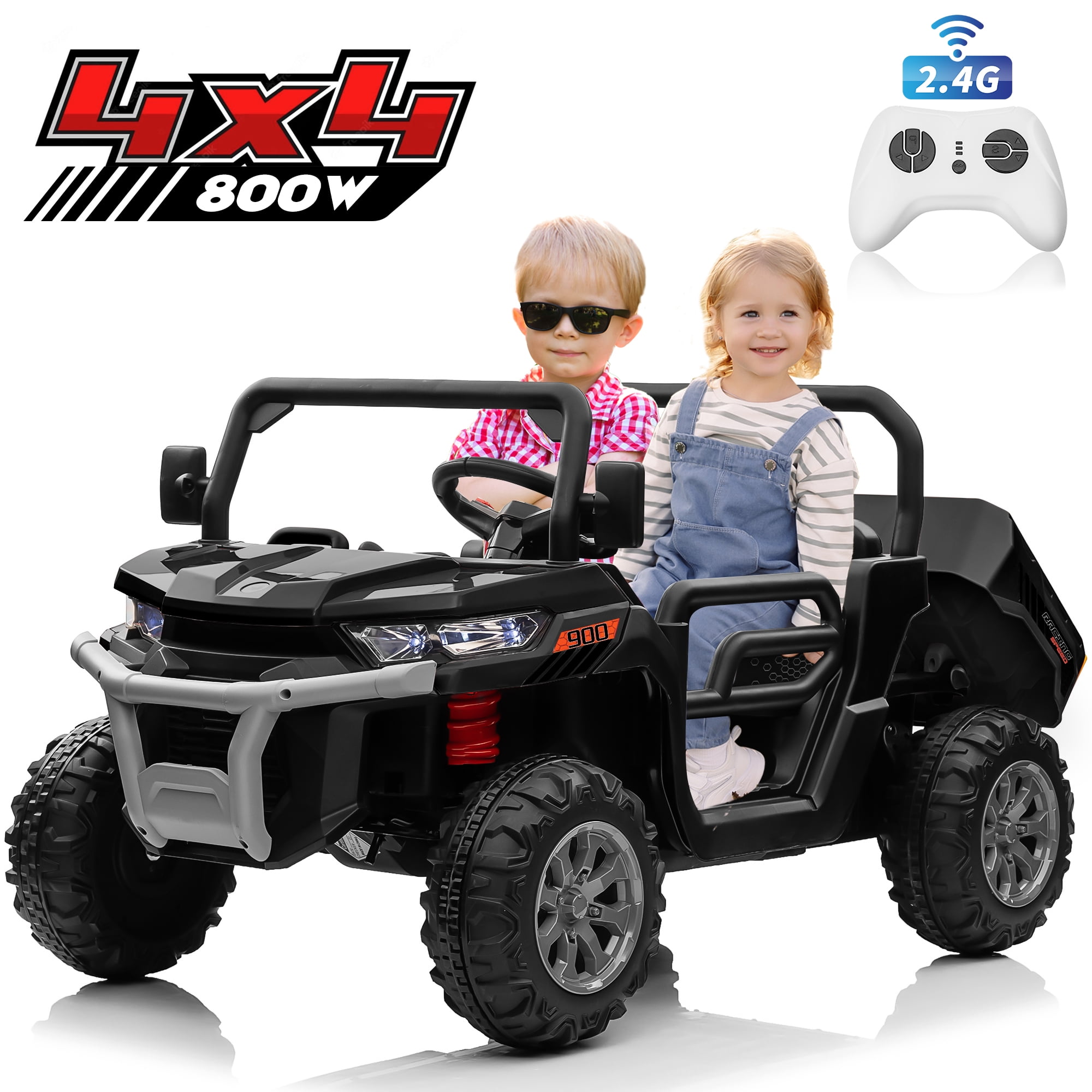 Joyracer 24V Ride on Toys with Remote Control, 4WD 2 Seater Powered ...