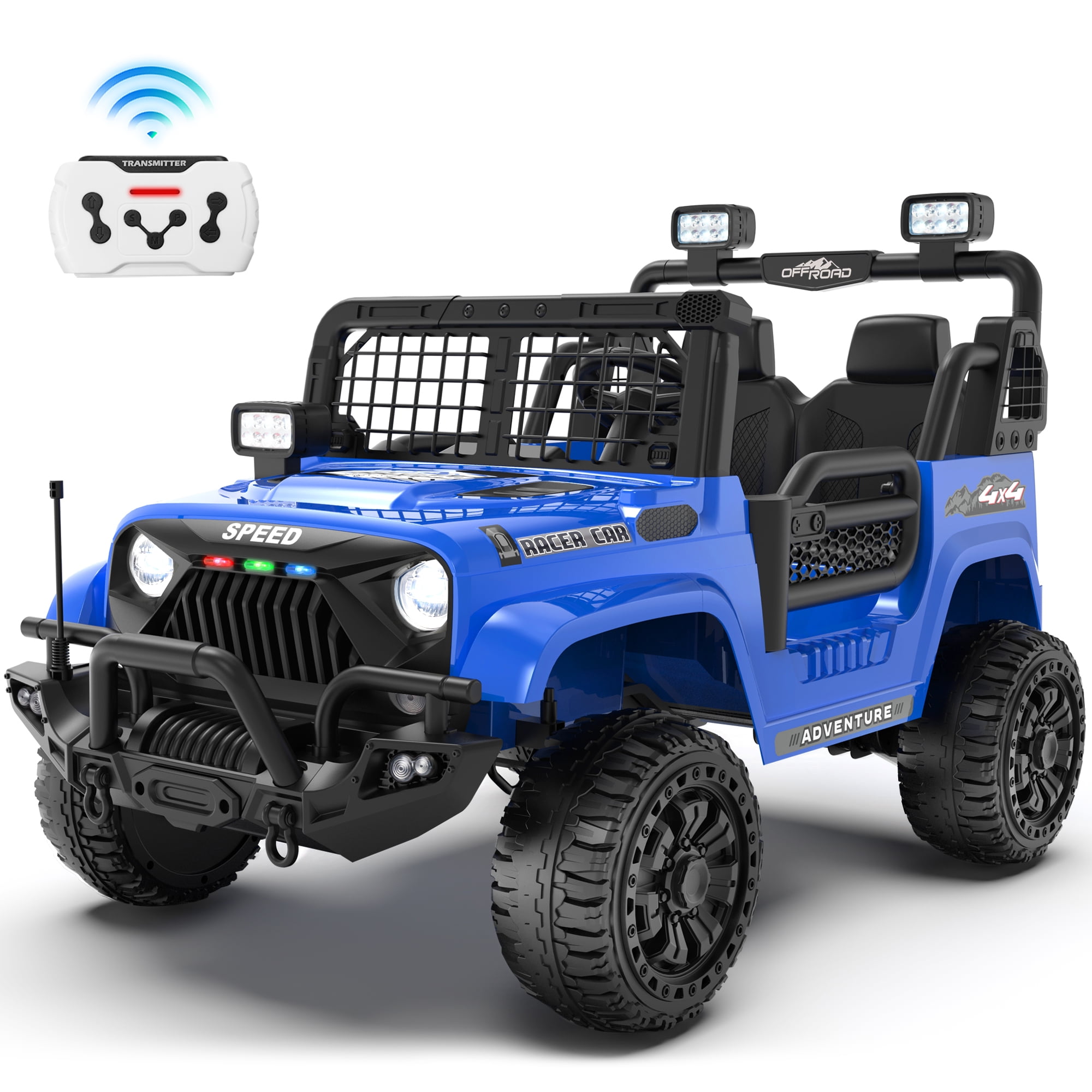 Joyracer 4WD 24 Volt Ride on Toy Truck with 2 Seater Remote Control ...