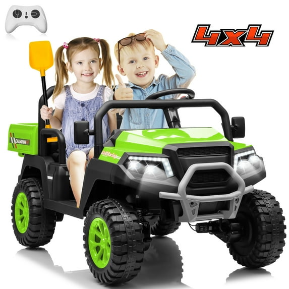 Joyracer 4WD 24 Volt Ride on Toy Truck with 2 Seater Remote Control ...