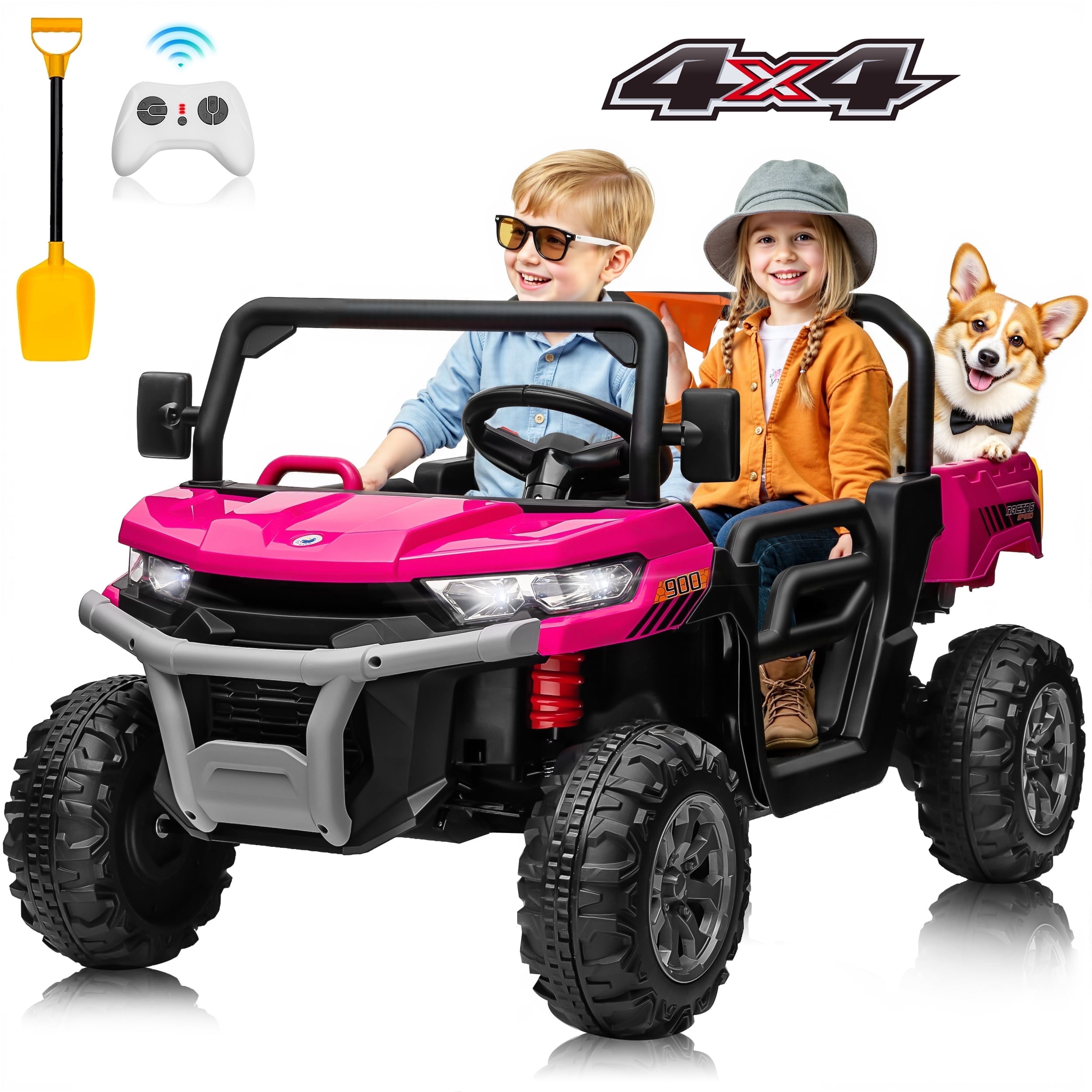 Joyracer 4WD 24 Volt Ride on Toys, 800W Ride on Truck for Kids, 2 ...