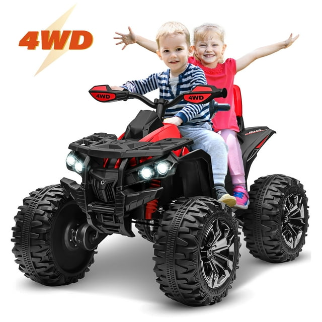 Joyracer 4x4 24V Kids Ride on ATV with 2 Seater, 4-Wheeler Quad ...