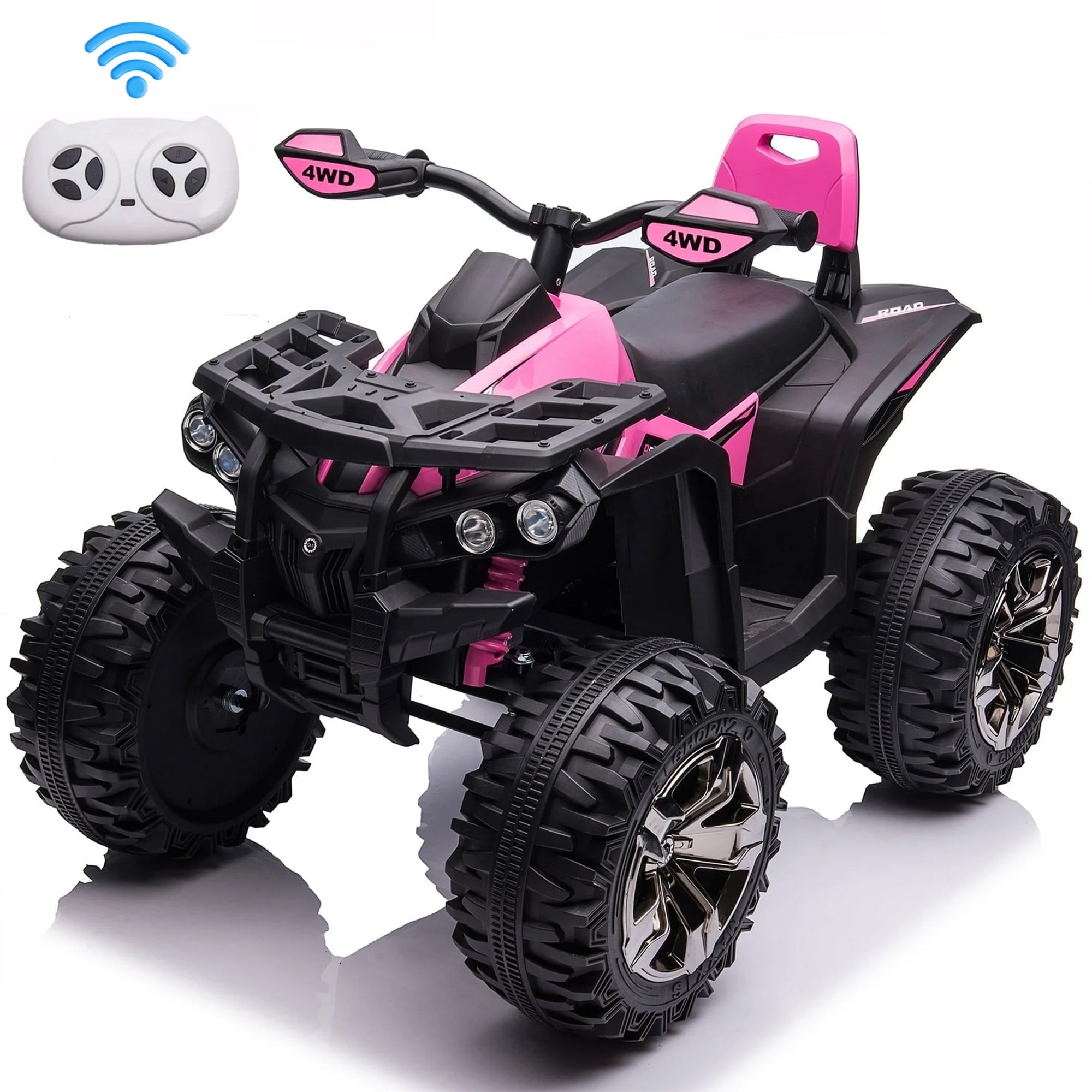 Joyracer 24V 4x4 Kids 2-Seater Ride on ATV, Quad Electric Car w/ 4x200W ...