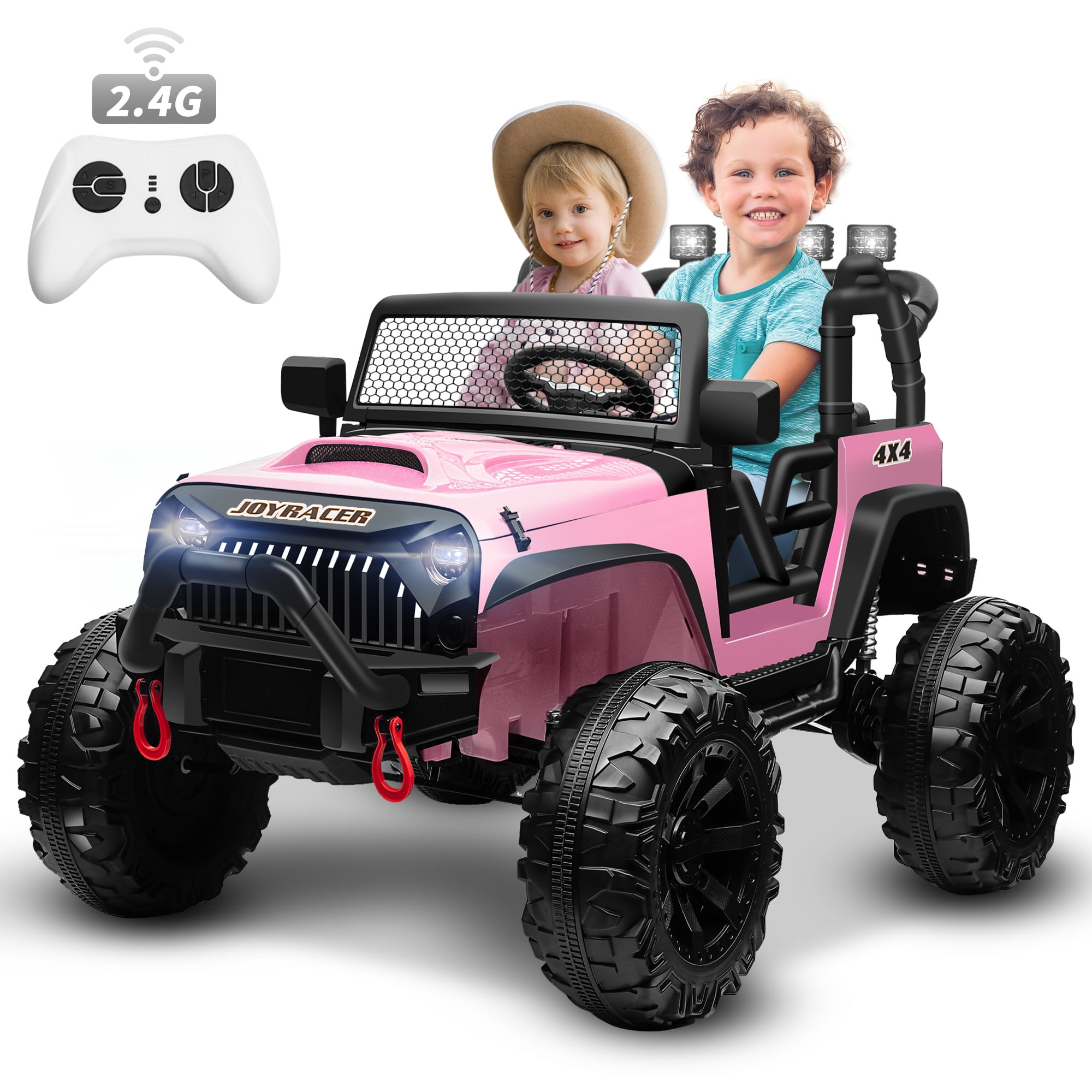 Joyracer 4x4 24V Kids Ride on Car Truck w/ 2 Seater Remote Control, 4 ...