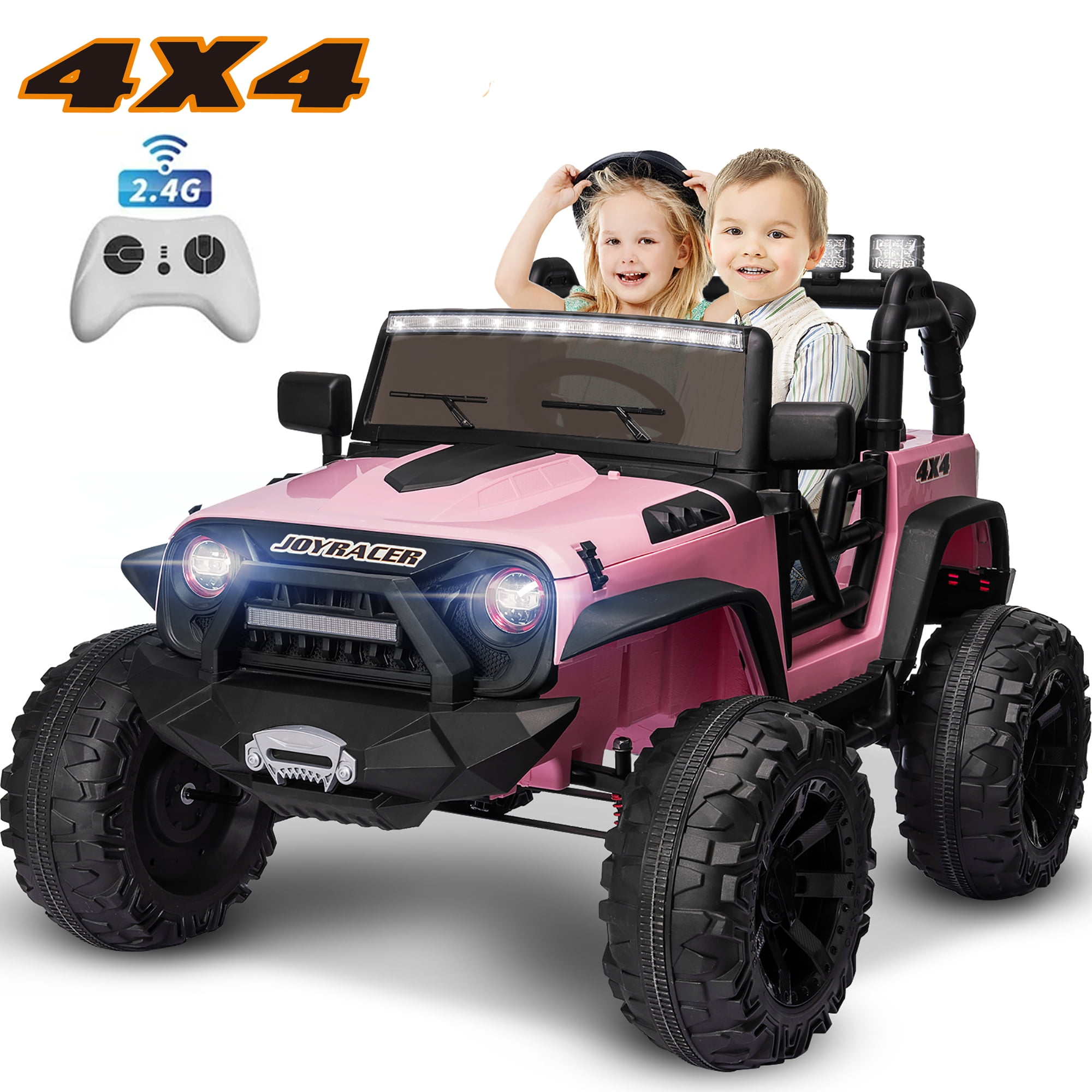 Joyracer 4×4 24V Kids Ride on Car Truck with 2 Seater Remote Control, 4 ...