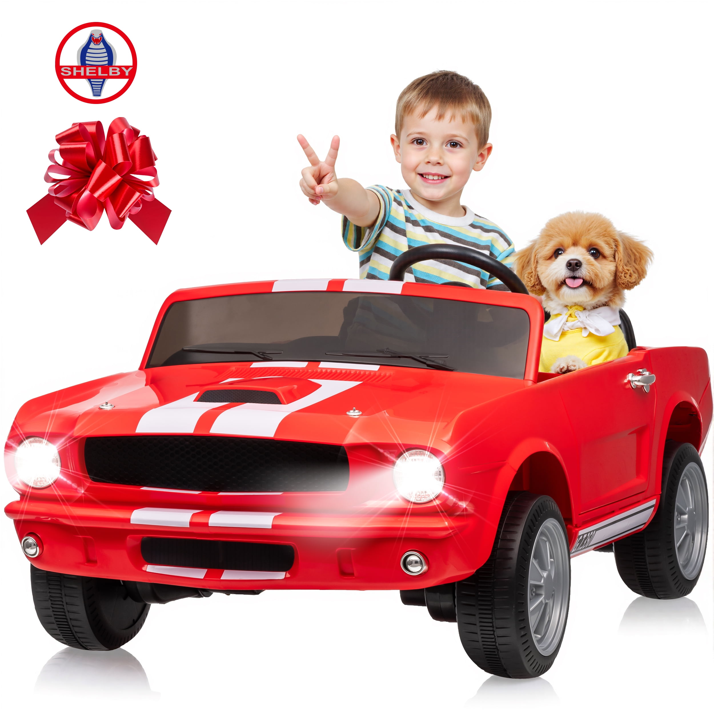 Joyracer Shelby GT350 Ride ons, 4WD 24 Volt Ride on Toys for Kids, 2 ...