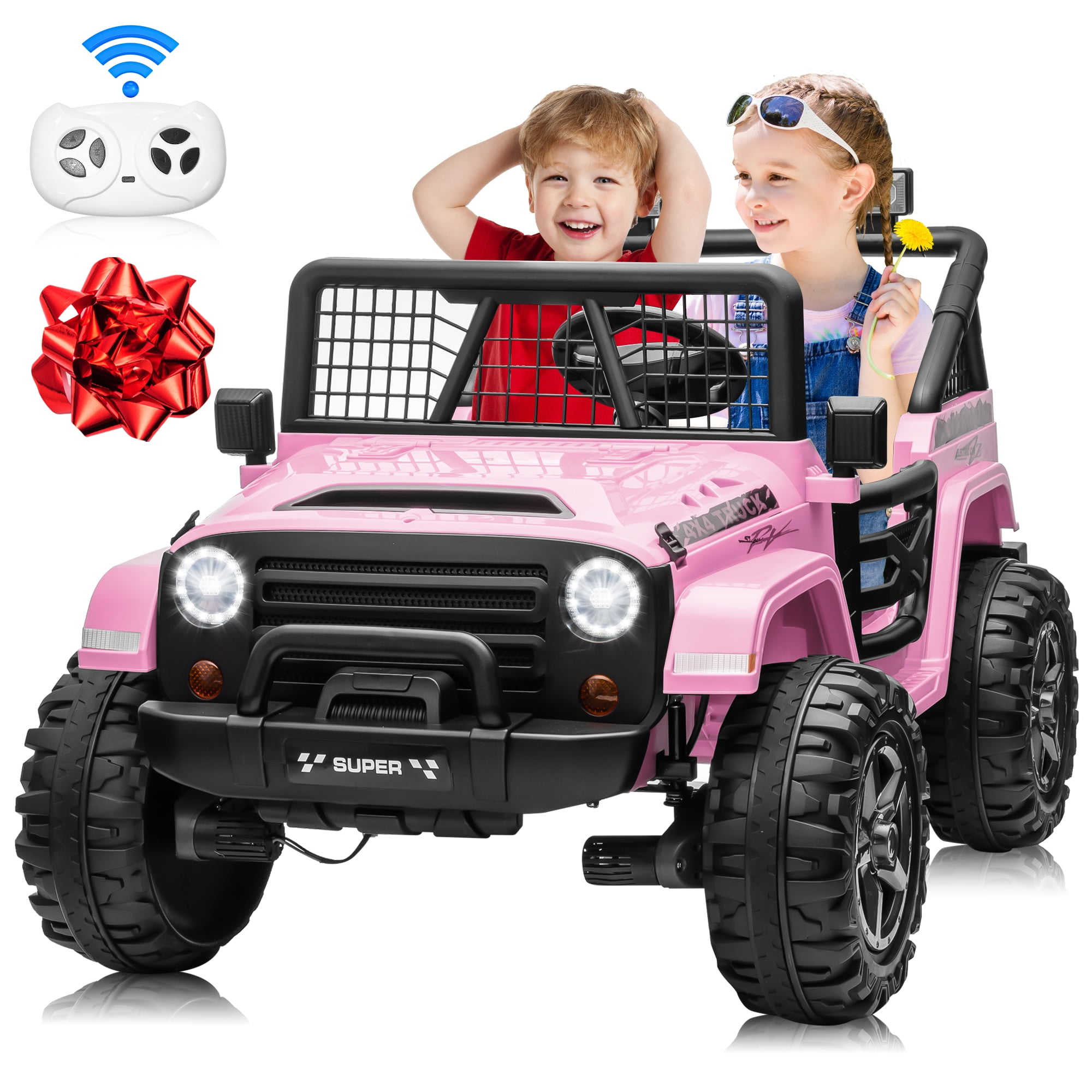 Joyracer Ride on Truck, 24 Volt Ride on Toys, 4WD/2WD 3 Speeds Power ...