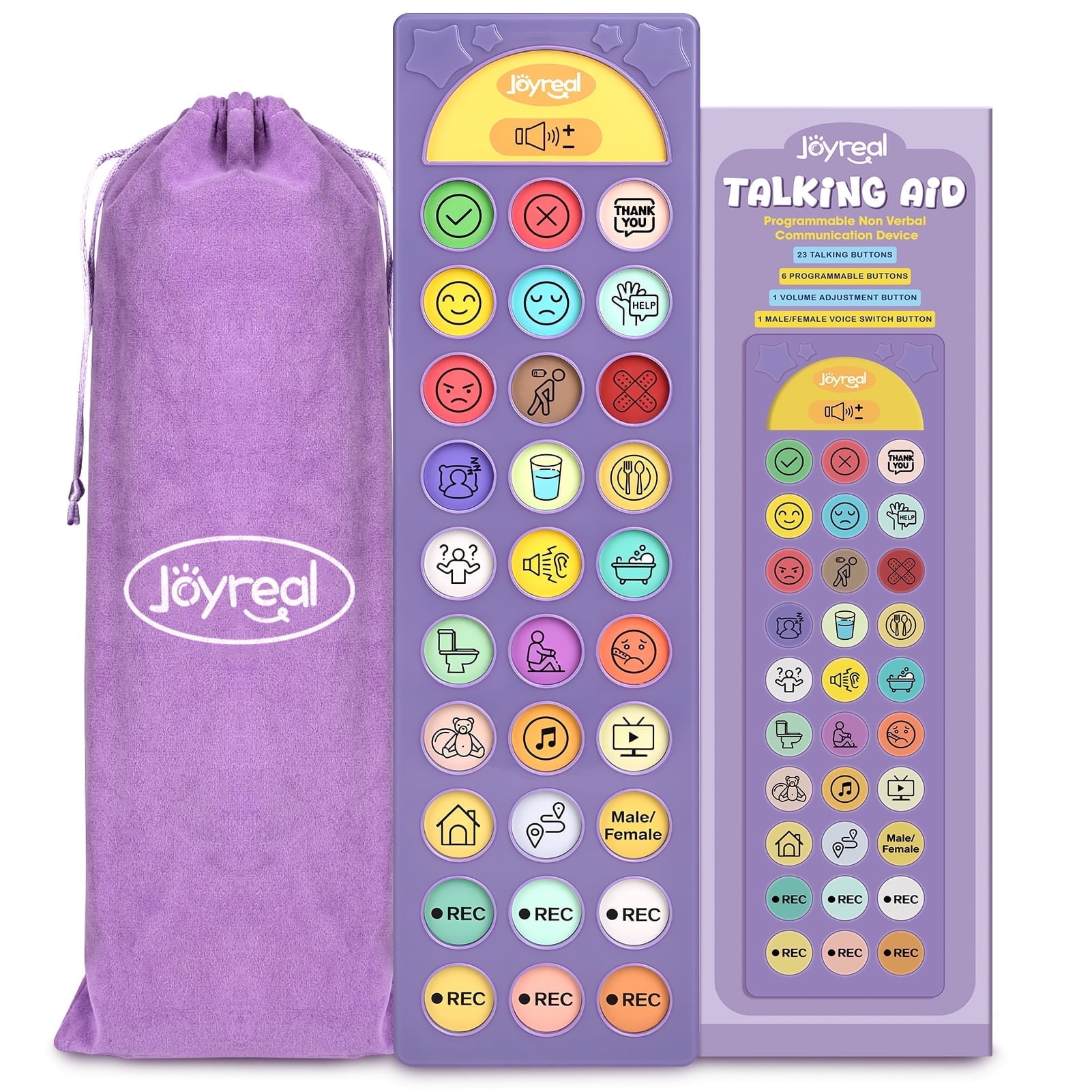 Joyreal, Autism AAC Device, 23 Voice Buttons, Custom Voice Recording ...