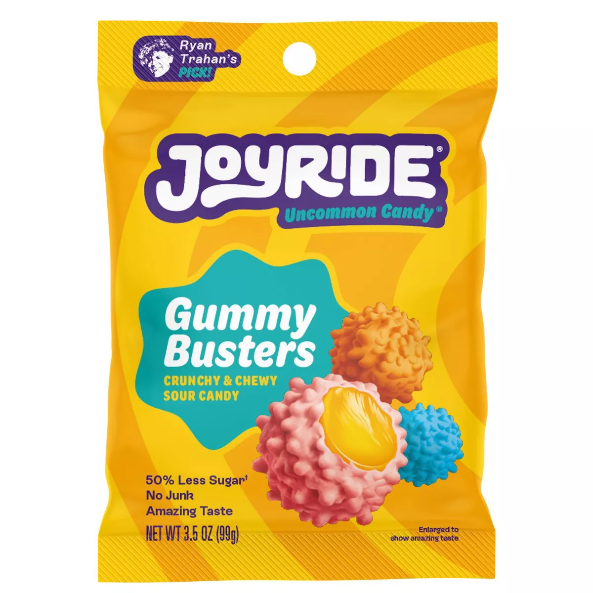 Joyride Crunchy Gummy Busters, 3.5 oz, Chewy Sour Candy, 50% Less Sugar ...