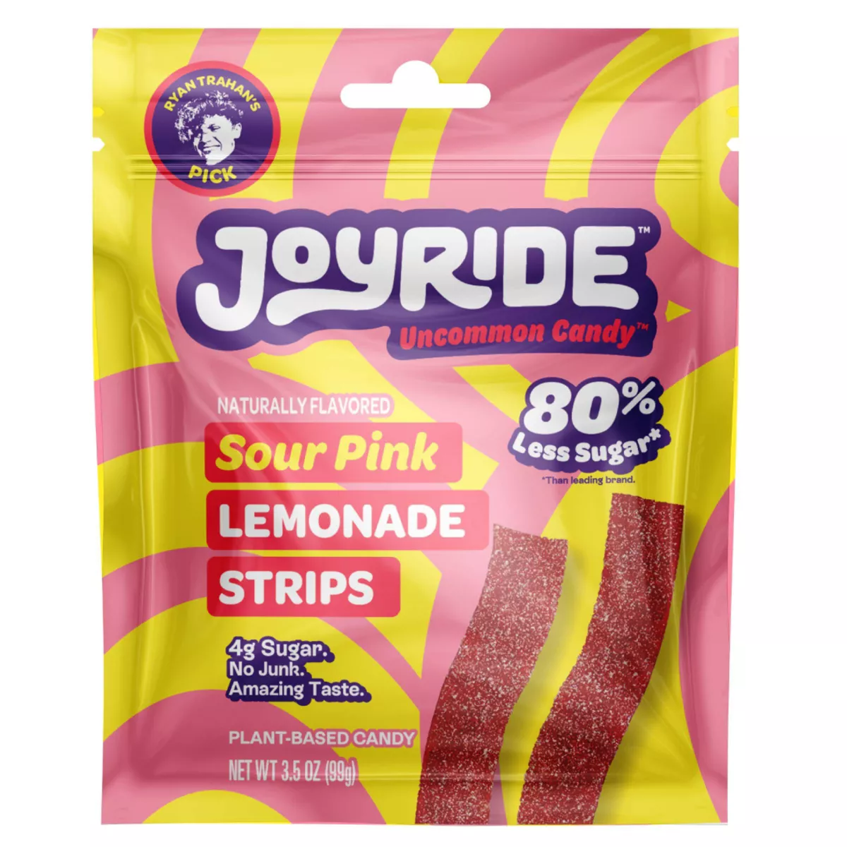 Joyride, Sour Pink Lemonade Strips, 3.5 oz, Flavored Candy - Walmart.com