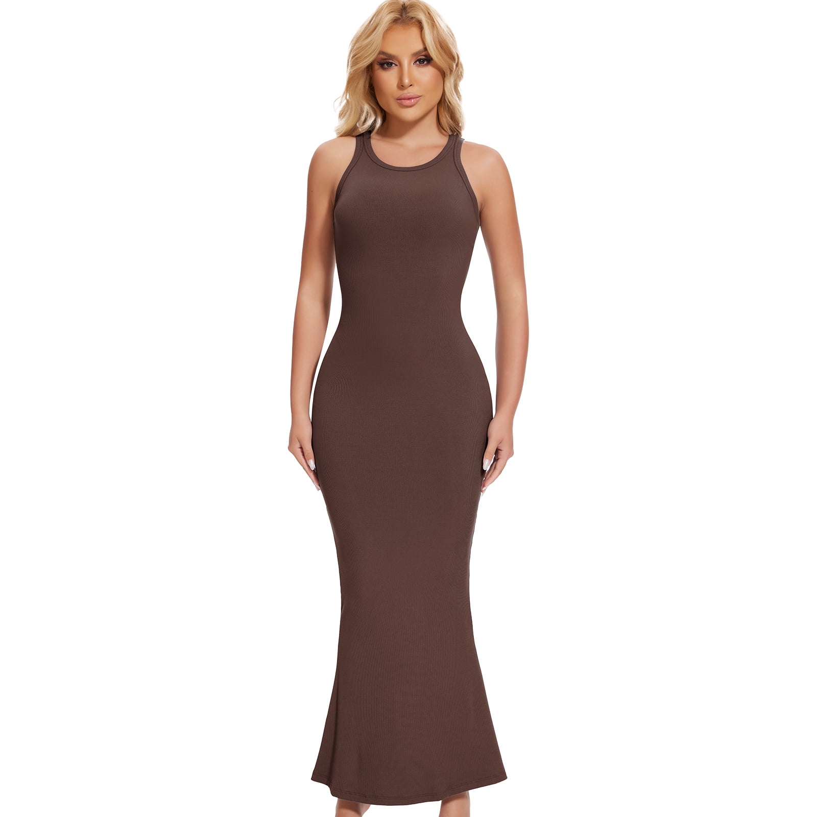 Joyshaper Women's Casual Sleeveless Dress Party Slim Dress Basic Slim ...