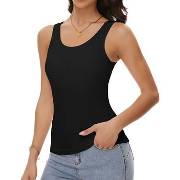 WTXUE Camisole Tops Wide Strap Tank Tops Sports Bras for Women Padded ...