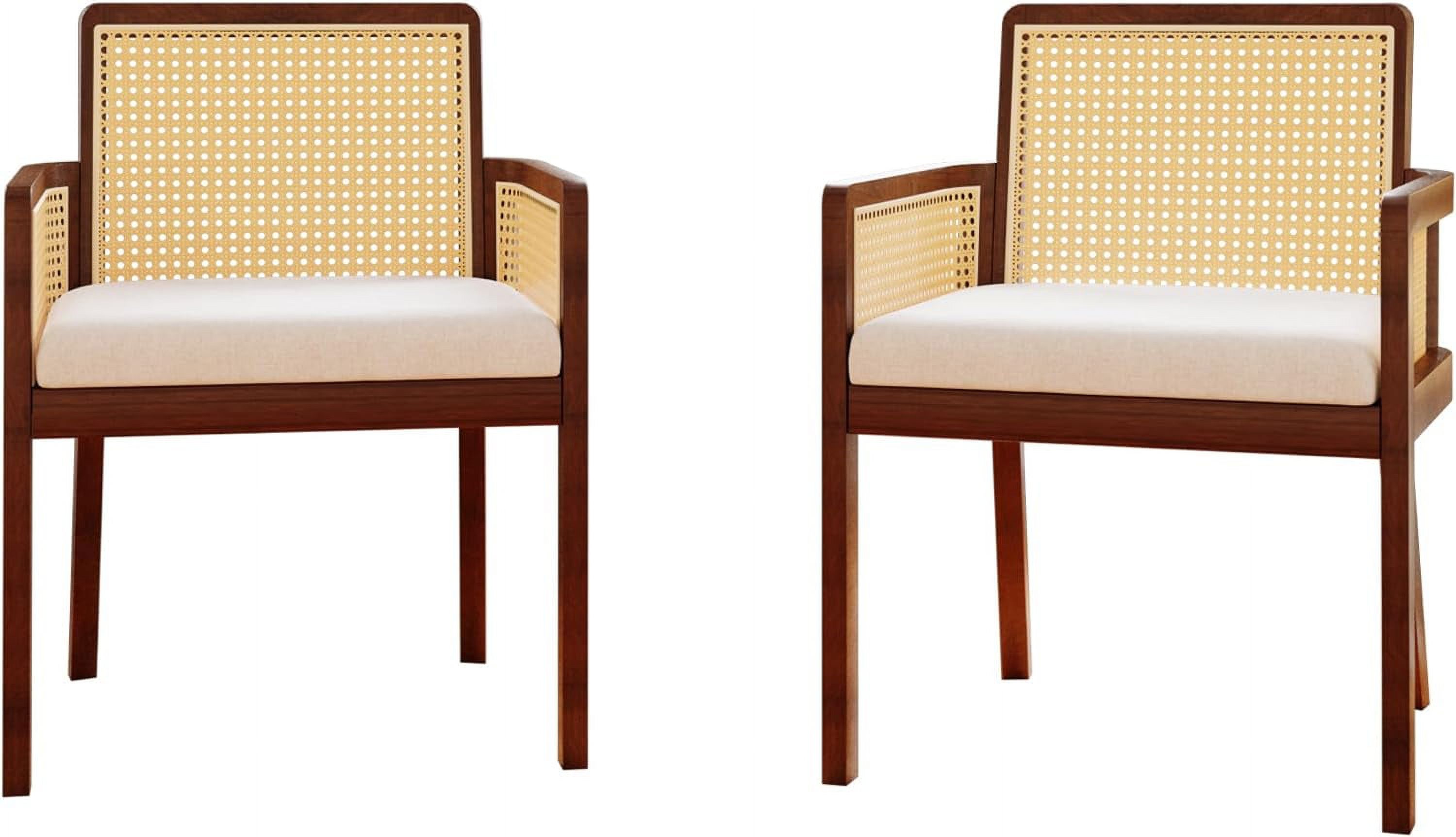 Joyside Mid-Century Modern Rattan Chair Set of 2 - Rattan Accent Chair ...