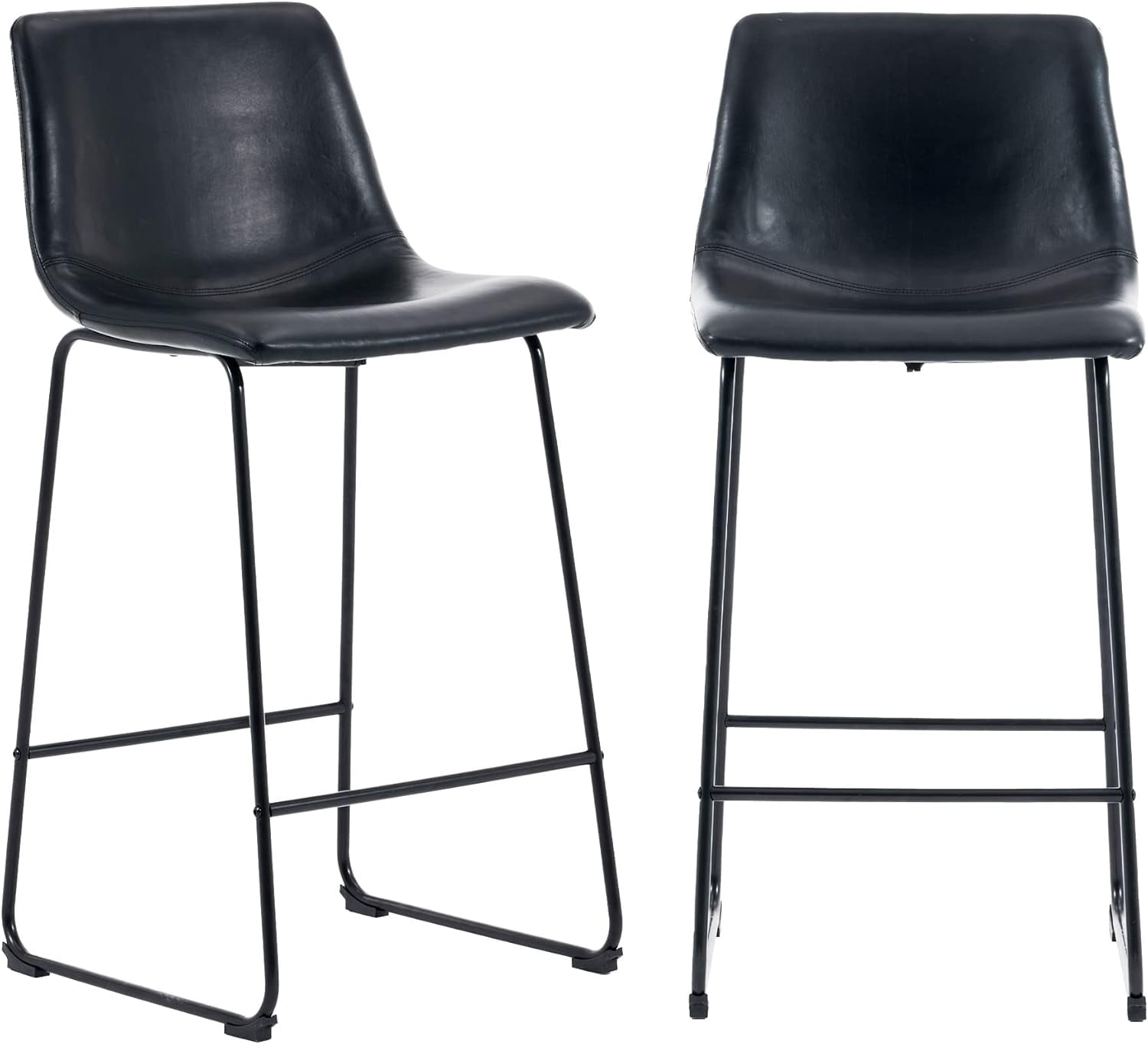 Joysoul 30'' Industrial Counter Hight Bar Stool Chairs PU Faux Leather ...