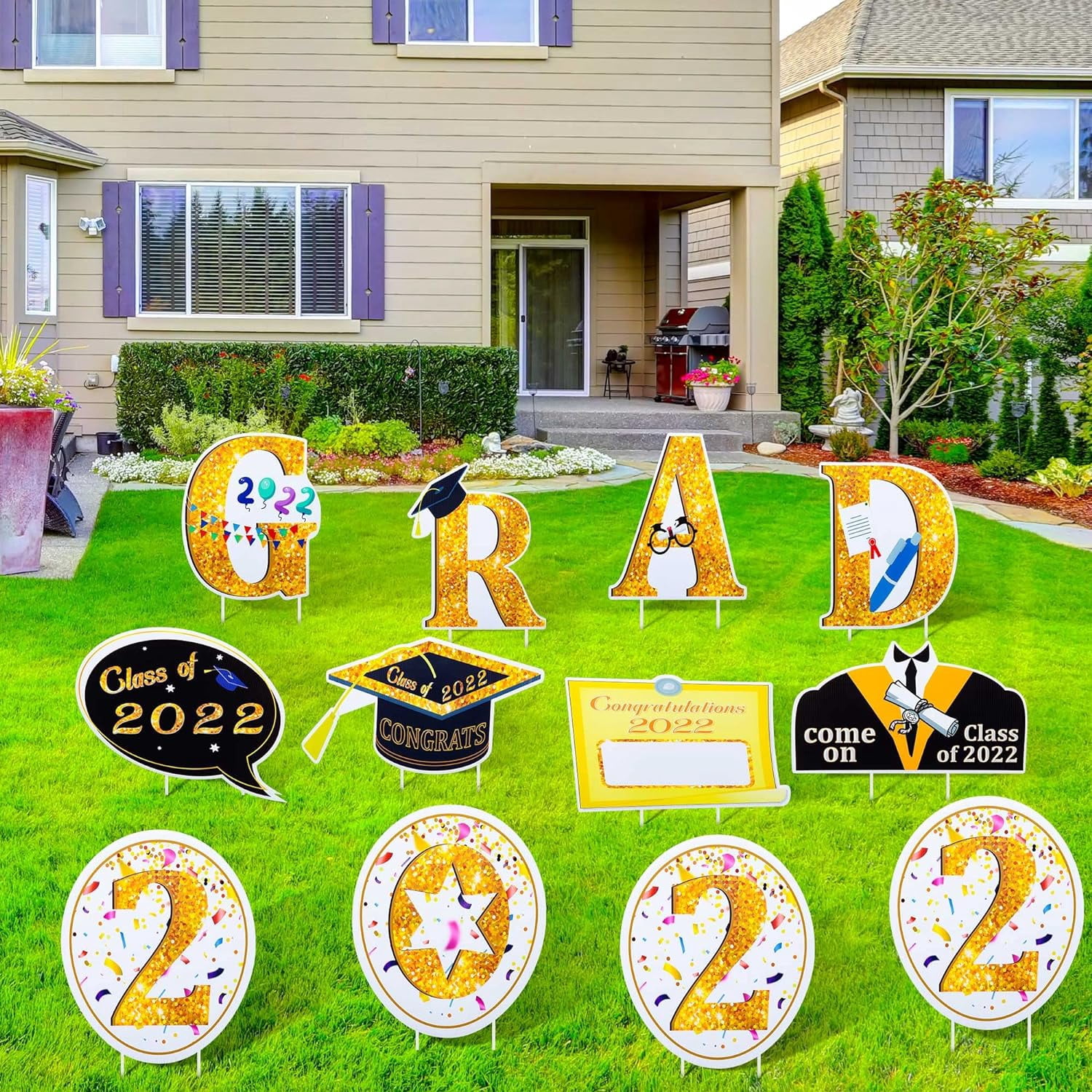 Joyspirit Class of 2022 Yard Signs, Set of 12 Graduation Party ...