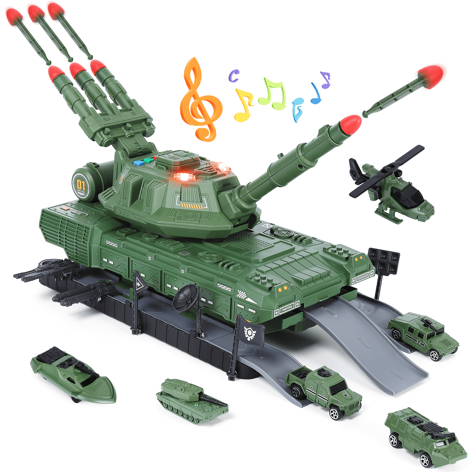 Joyspirit Military Tank Playset for Boys, Includes Army Toy Tank and 6 ...