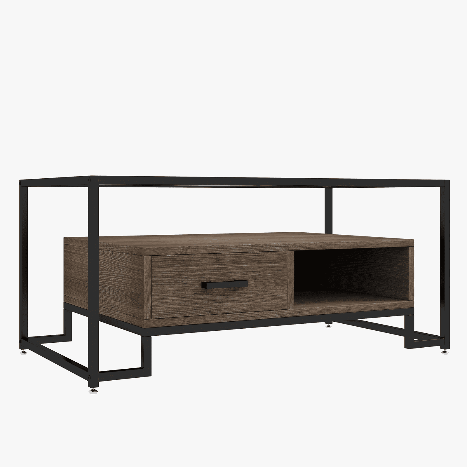 Joyspirit Modern Farmhouse Coffee Table, Featuring 2 Drawers & Open ...