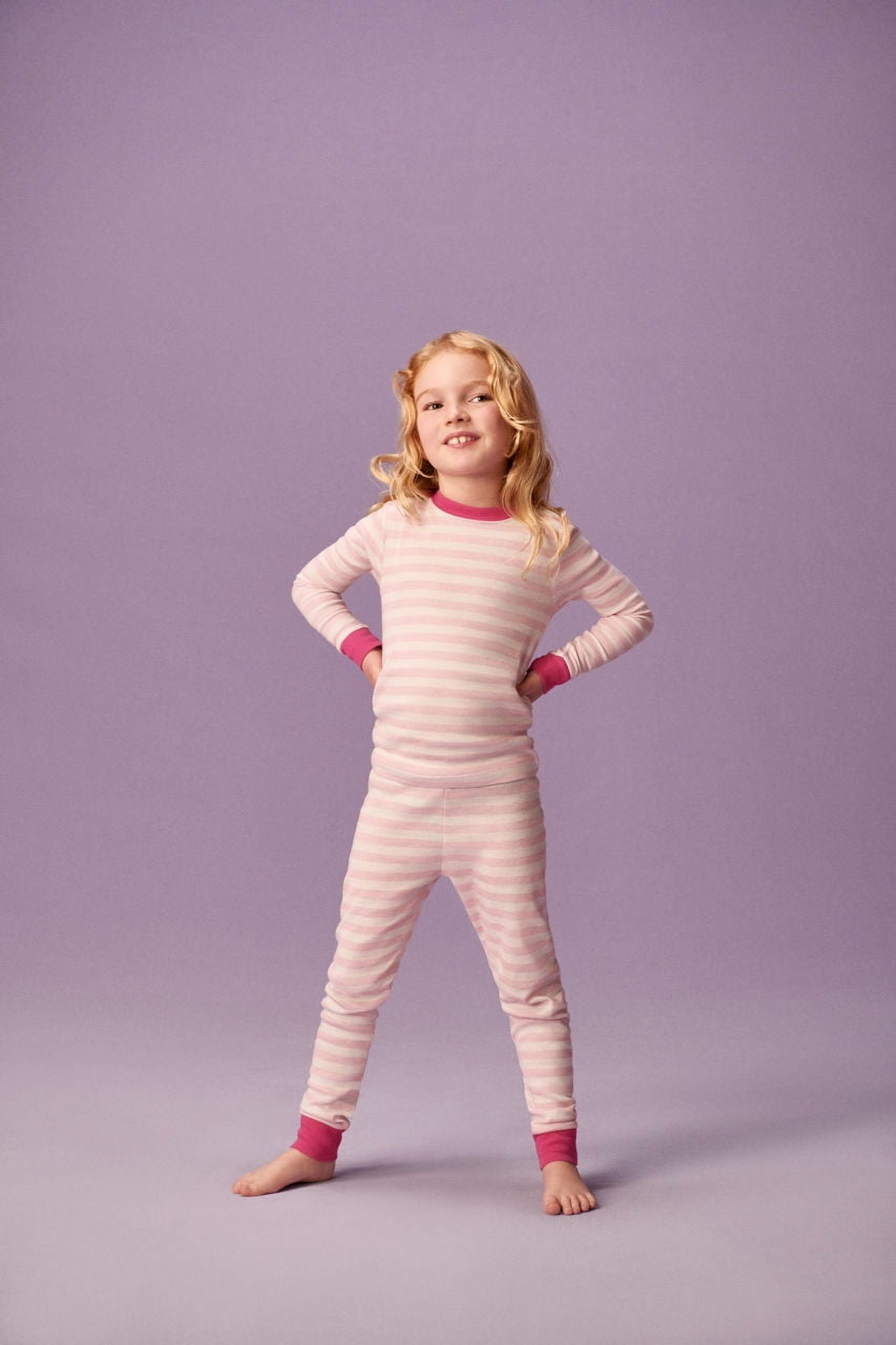 Joyspun Kids' Matching Cotton Pajama Set, 2-Piece, Sizes 6-12, Cozy and ...